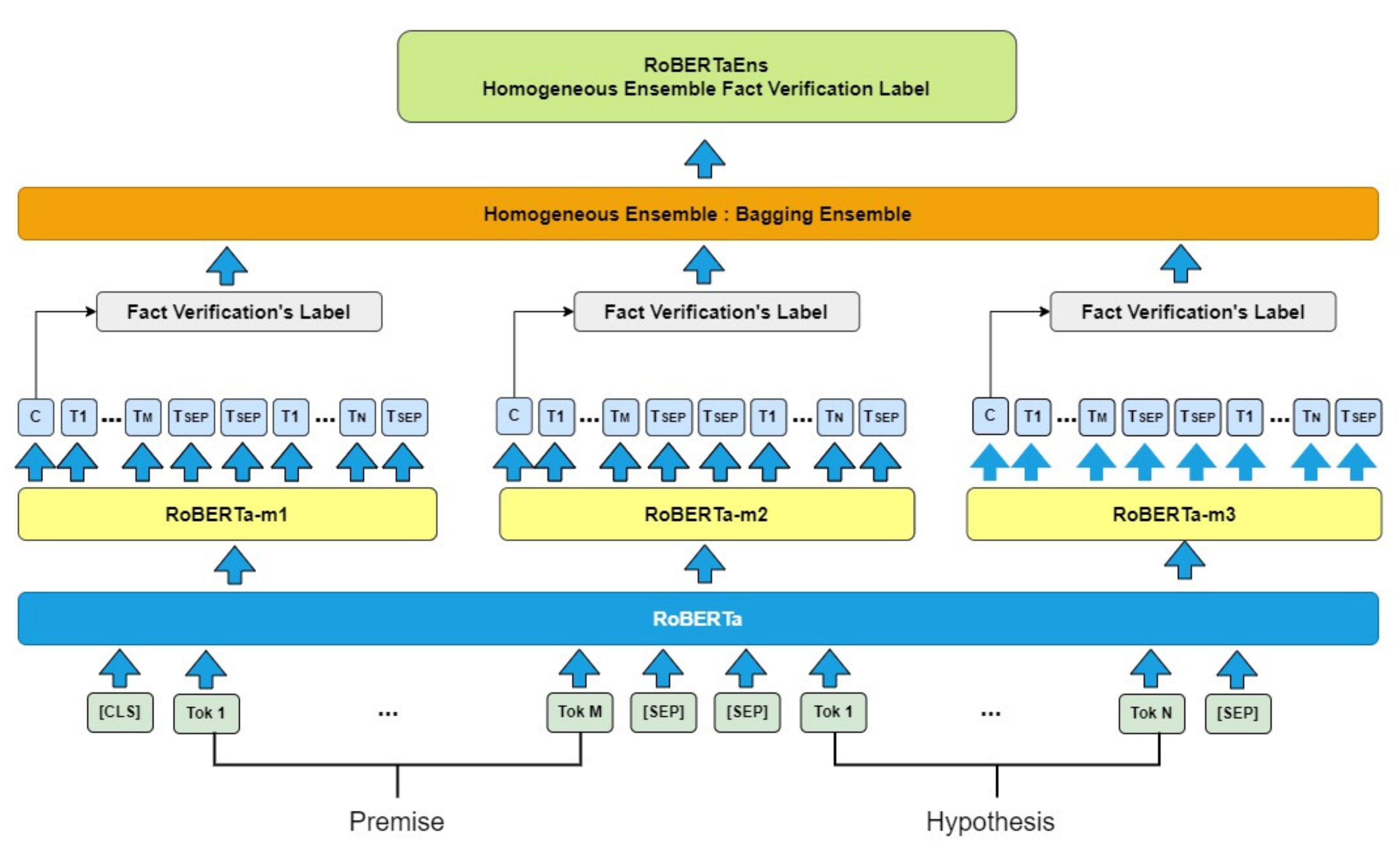 RoBERTaEns: Deep Bidirectional Encoder Ensemble Model for Fact Verification