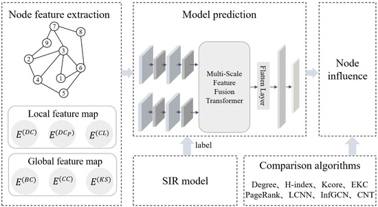Identifying Influential Nodes in Complex Networks via Transformer with Multi-Scale Feature Fusion