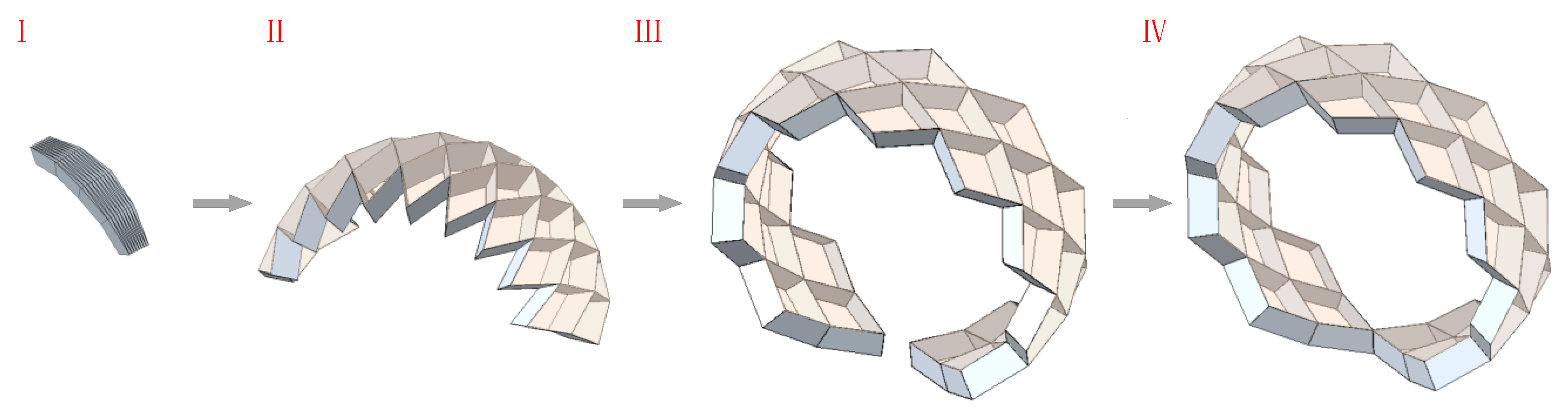 Deployable Structures Based on Non-Flat-Foldable and Non-Developable Origami with Constant Curvature
