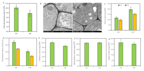Responses of Cell Wall Components to Low Nitrogen in Rapeseed Roots