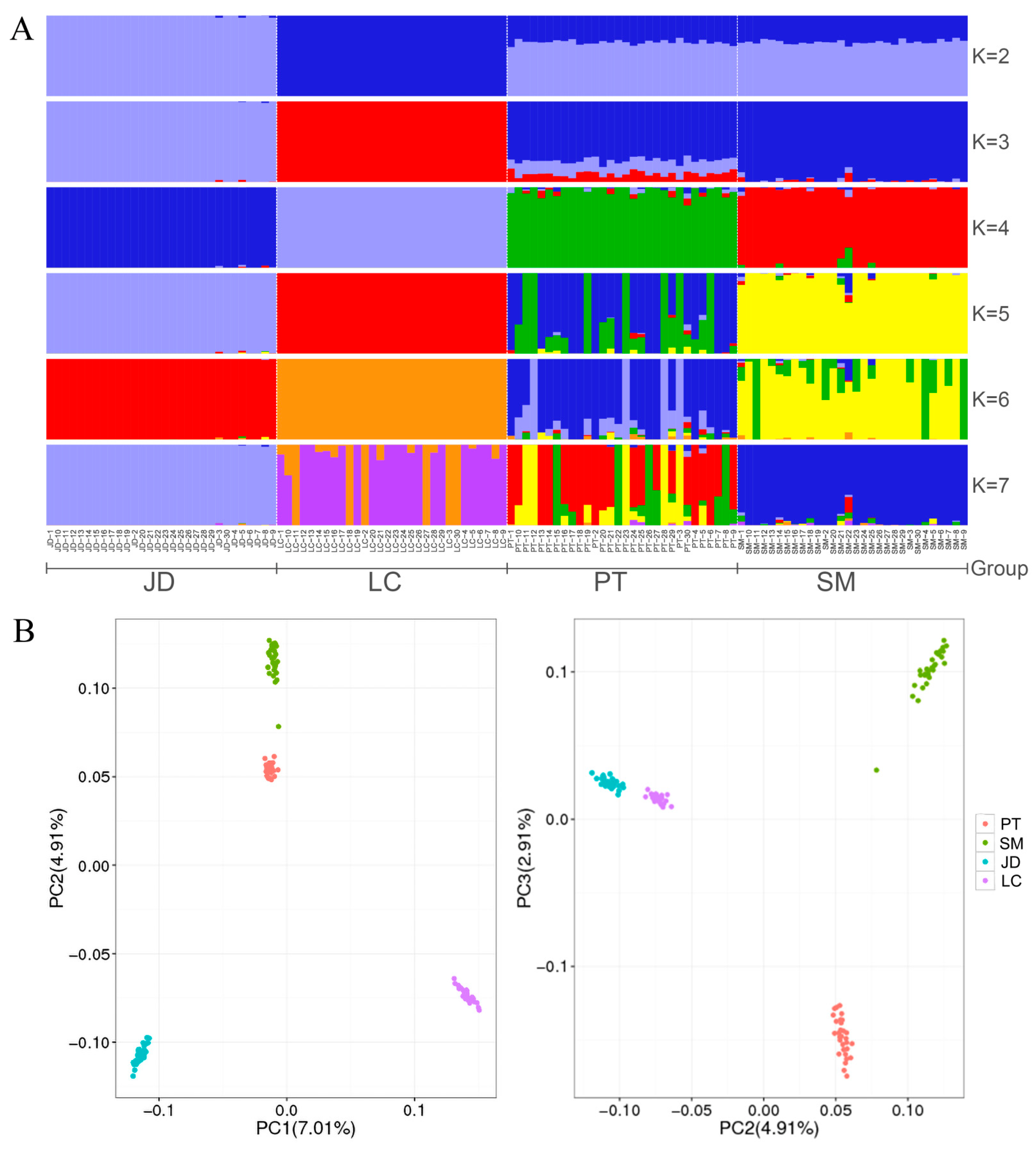 Genome-Wide Population Structure Analysis and Genetic Diversity ...