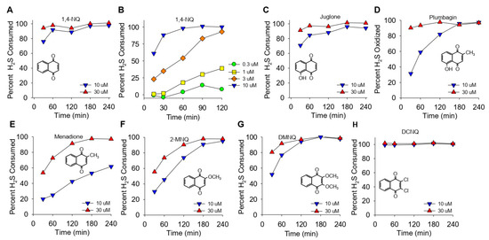Reaction Mechanisms of H2S Oxidation by Naphthoquinones
