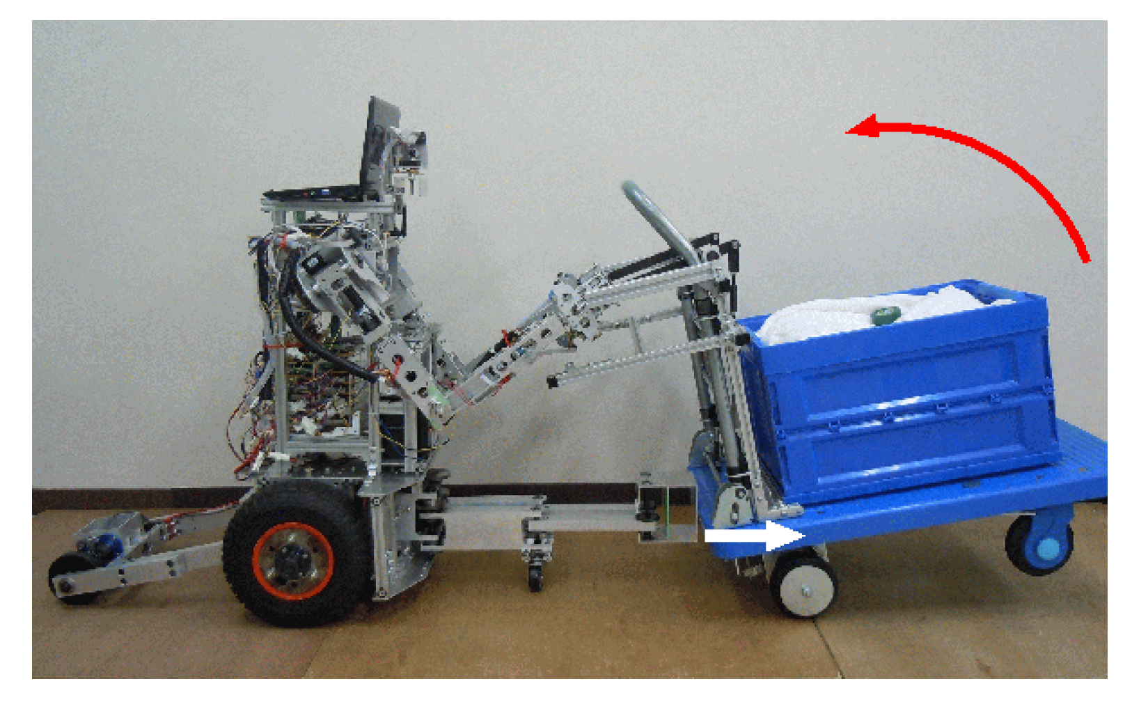 Step-Climbing Tactics Using a Mobile Robot Pushing a Hand Cart