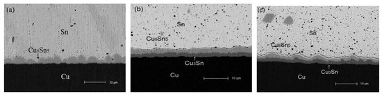 Interface Growth and Void Formation in Sn/Cu and Sn0.7Cu/Cu Systems