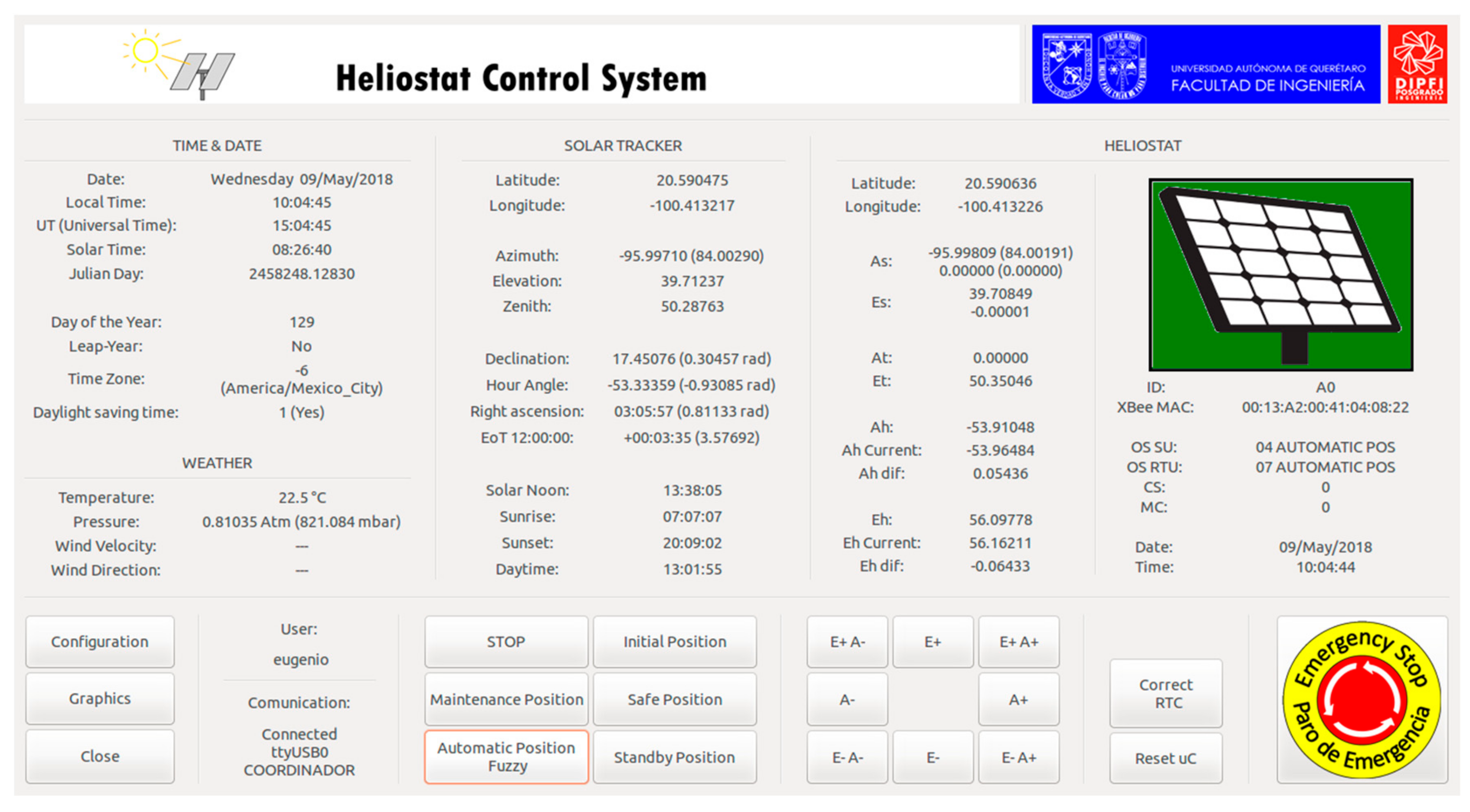 SCADA-Based Heliostat Control System with a Fuzzy Logic Controller for the Heliostat Orientation