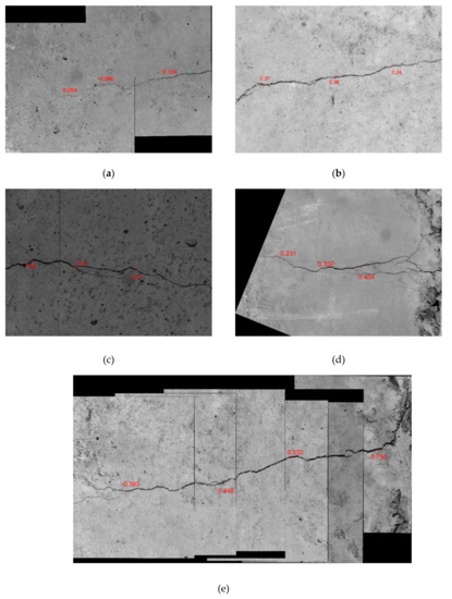 Concrete Crack Identification and Image Mosaic Based on Image Processing