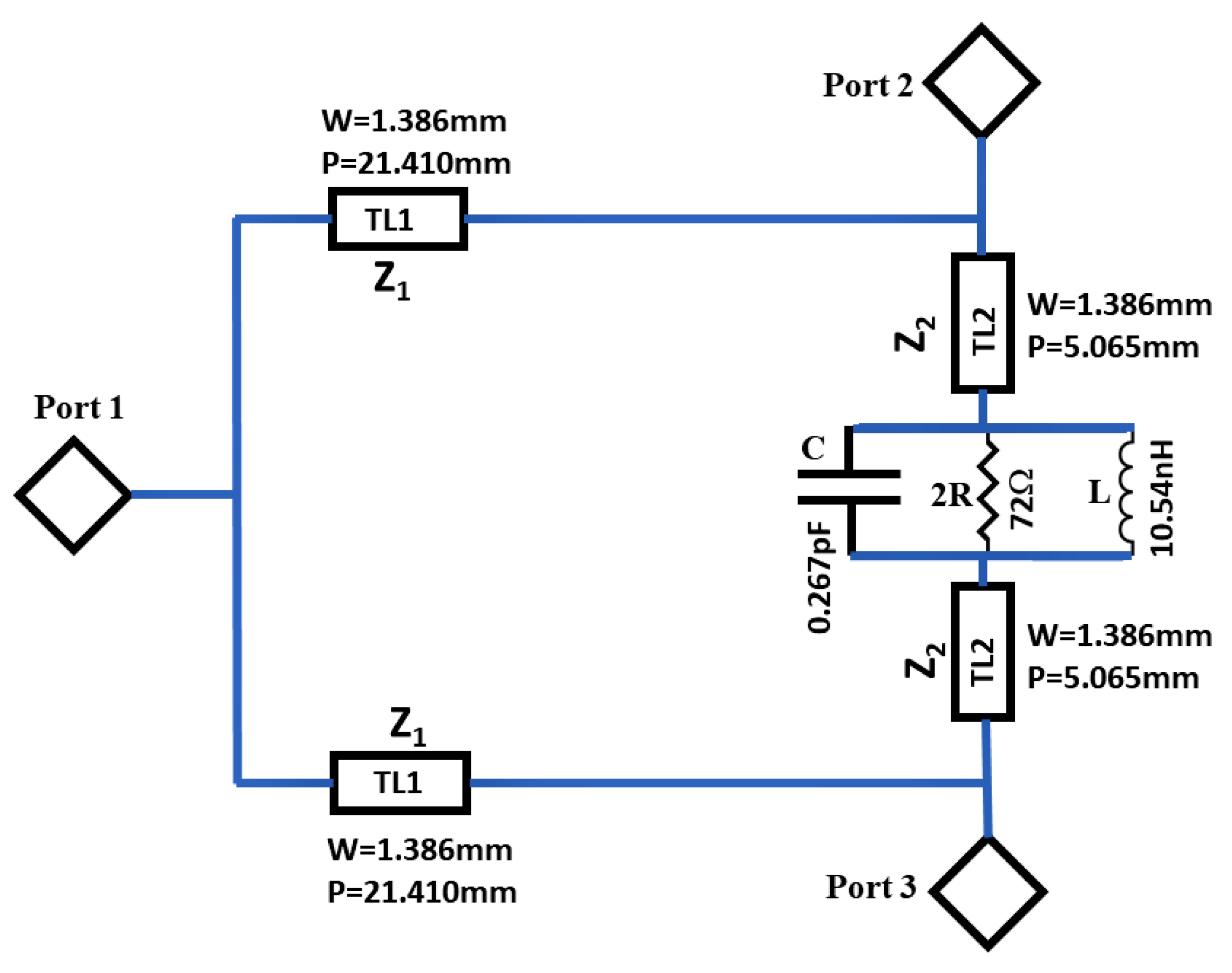 Novel Wilkinson Power Divider with an Isolation Resistor on a Defected Ground Structure with ...