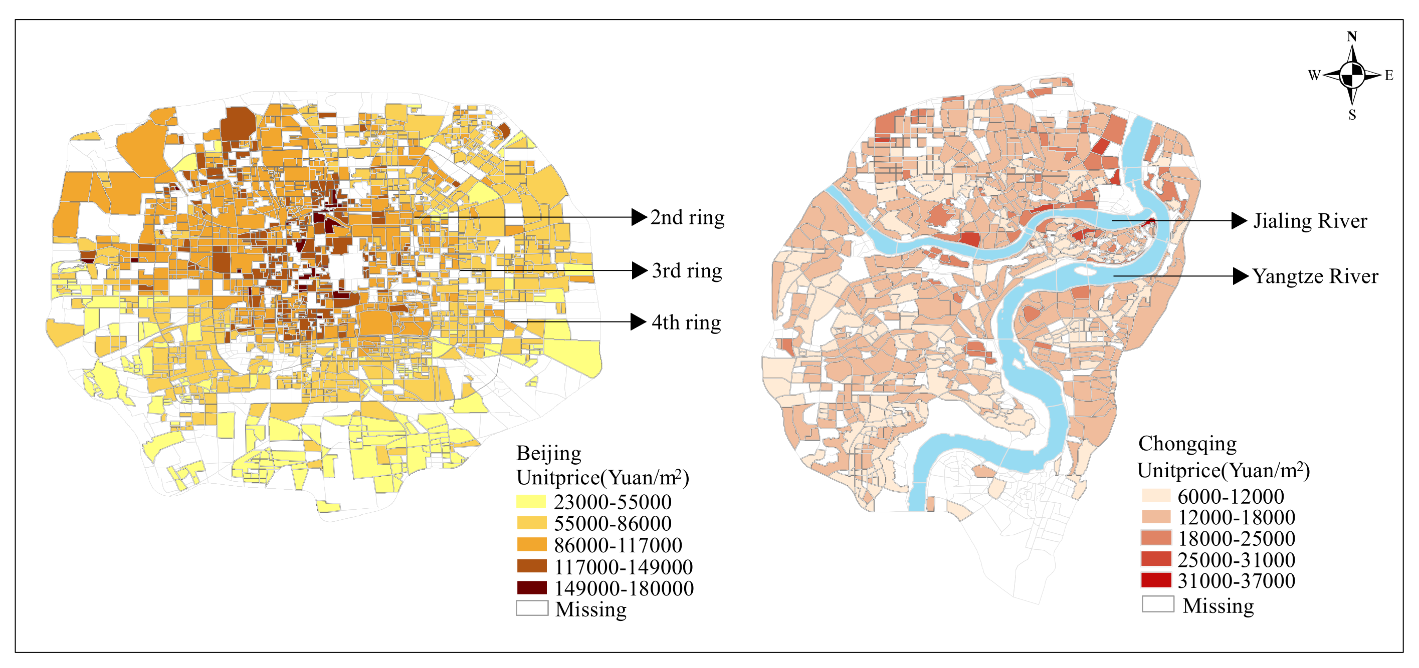 Analyzing Multiscale Spatial Relationships between the House Price and Visual Environment Factors