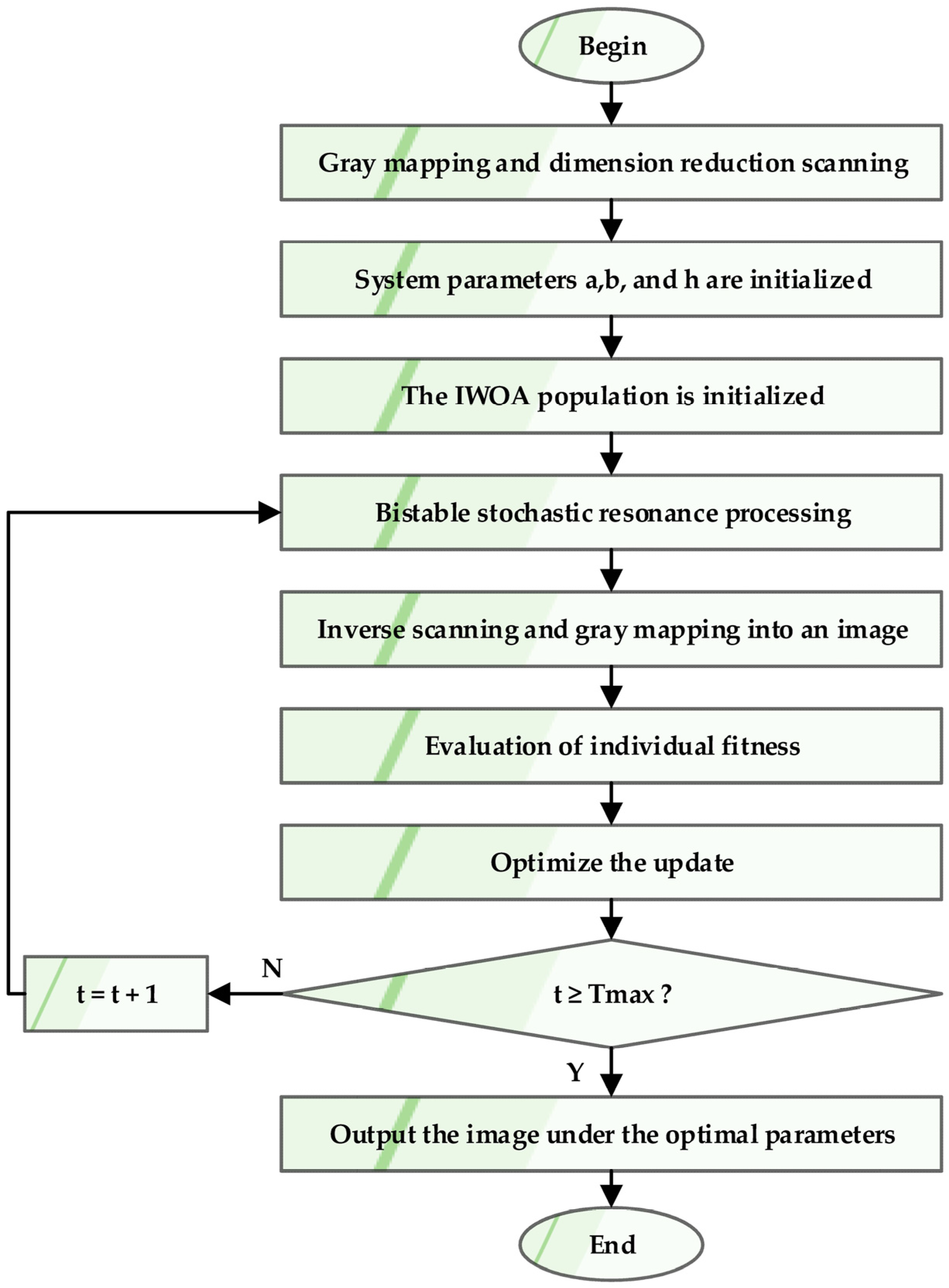 Gray Image Denoising Based on Array Stochastic Resonance and Improved Whale Optimization Algorithm