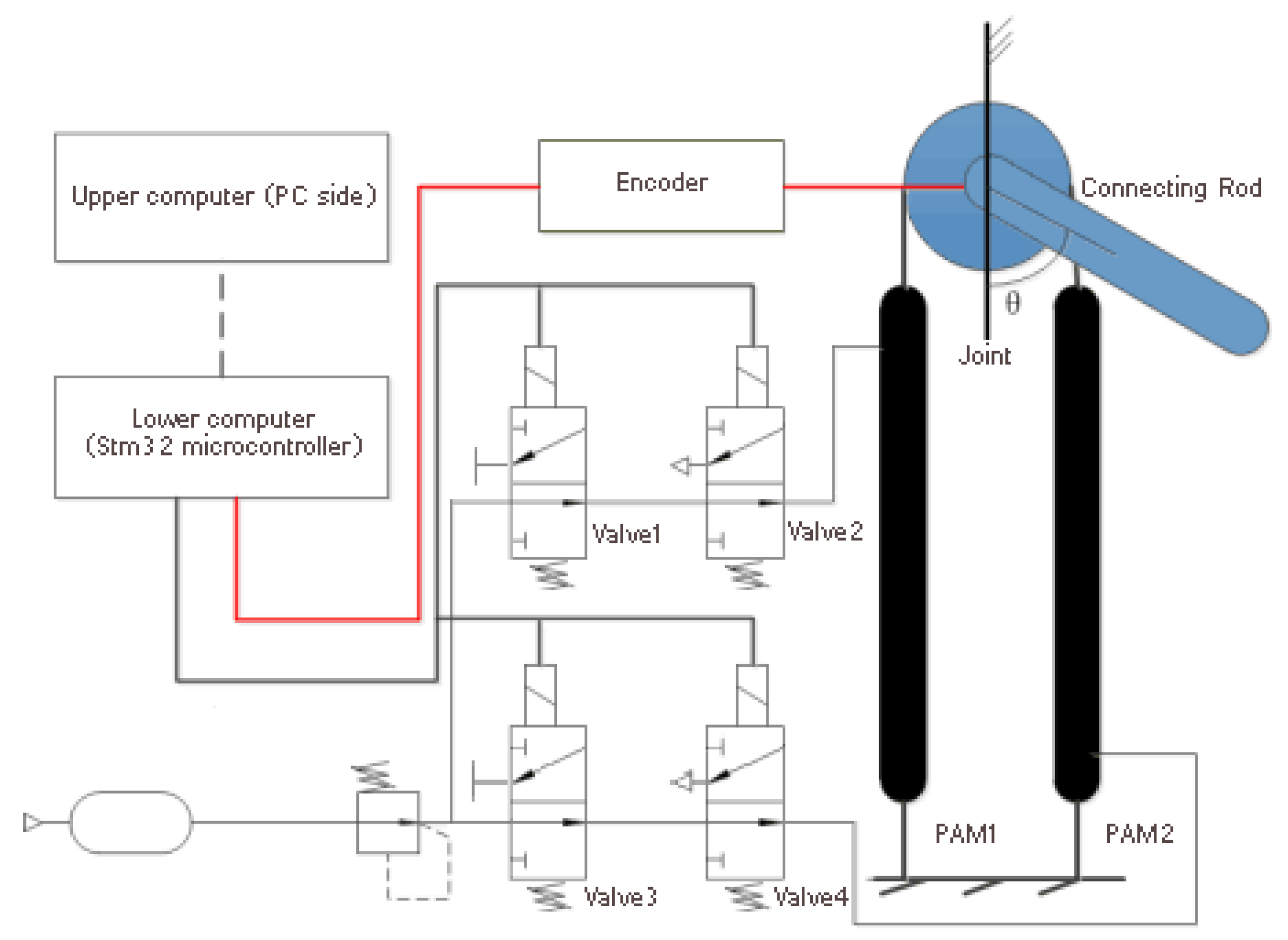 Characterization and Joint Control Study of Pneumatic Artificial Muscles