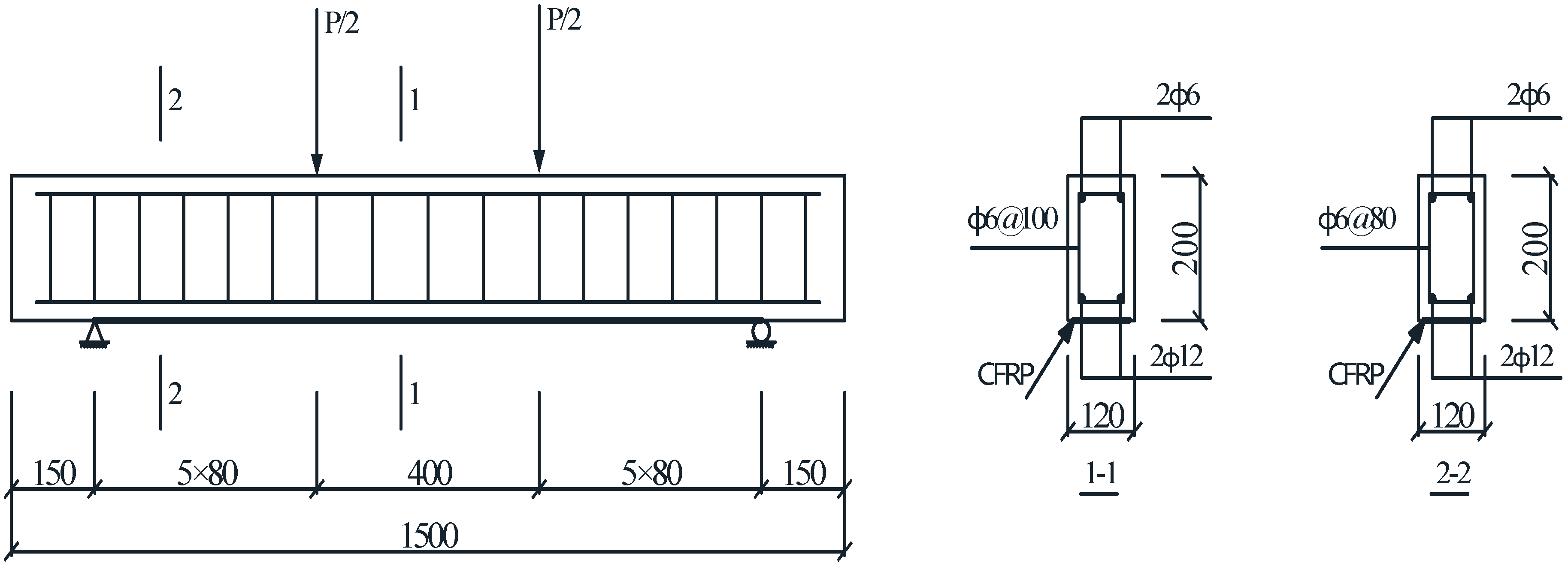 Reinforced Concrete Beam With Cfrp And Its Details Of