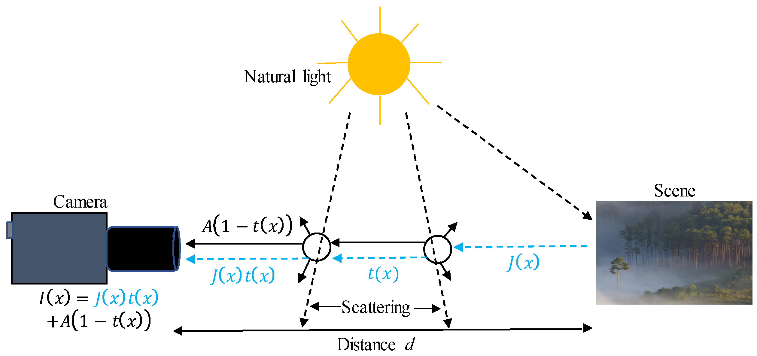 Dynamic Dark Channel Prior Dehazing with Polarization