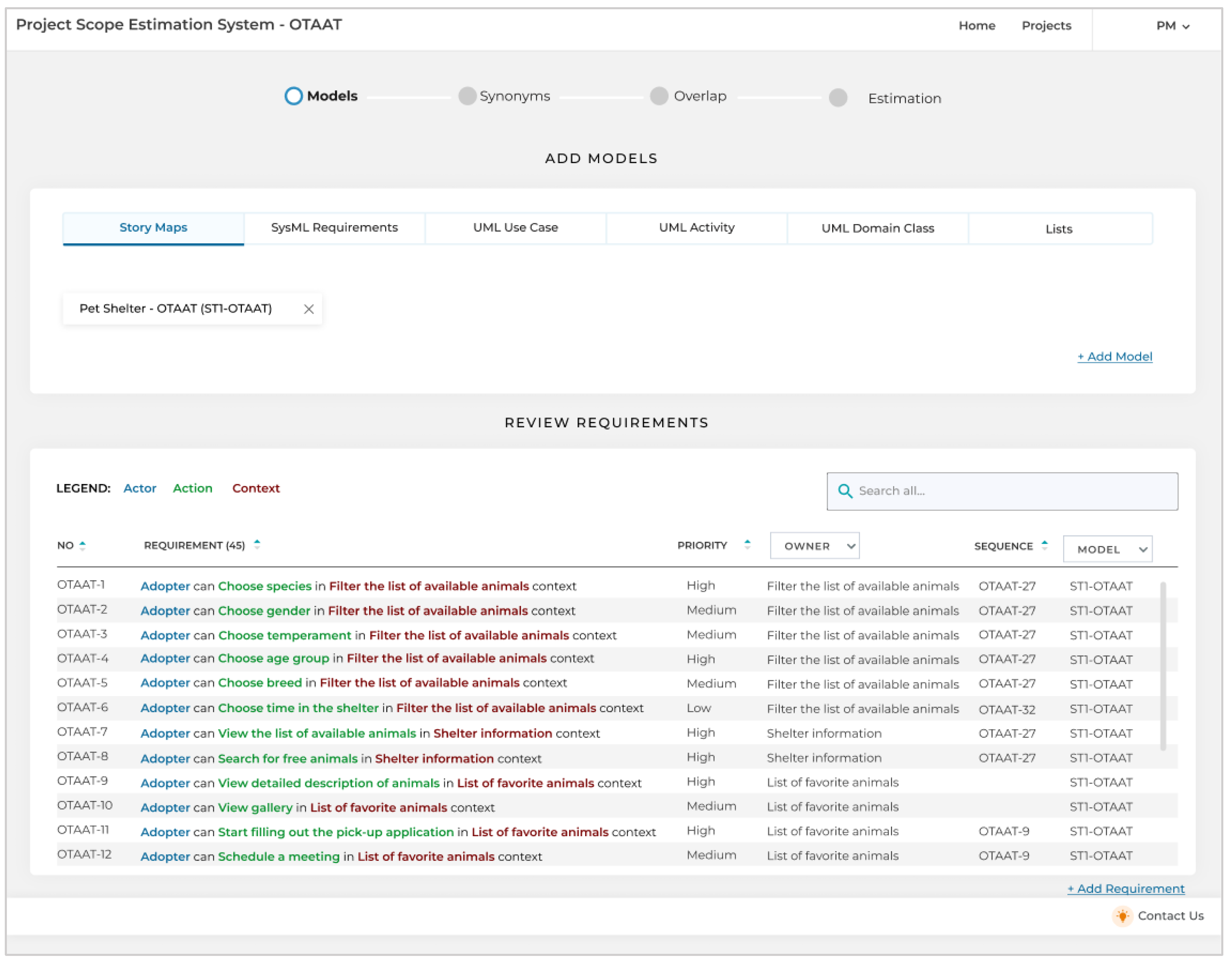 Compiling Requirements from Models for Early Phase Scope Estimation in ...