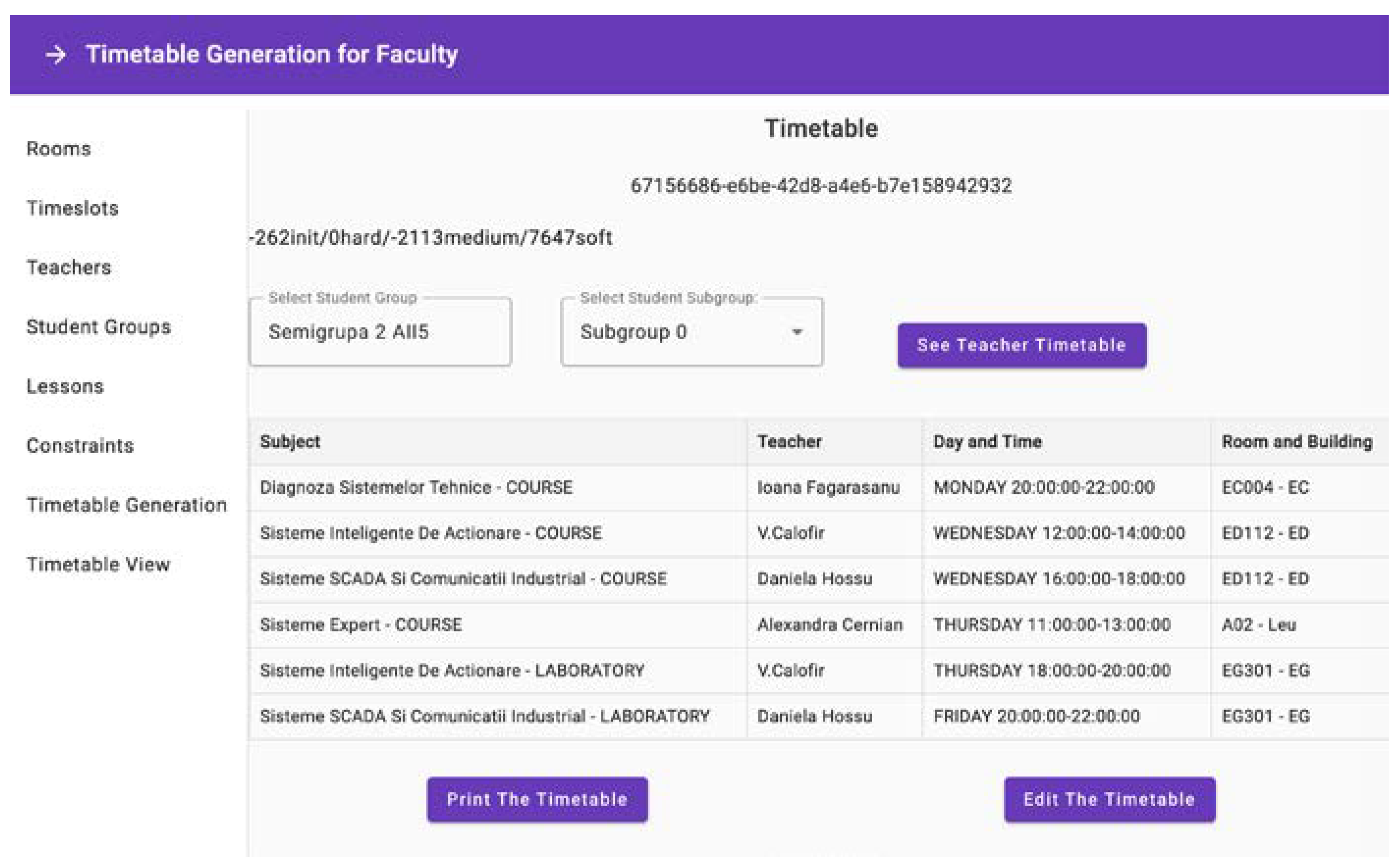 Optimizing the Scheduling of Teaching Activities in a Faculty