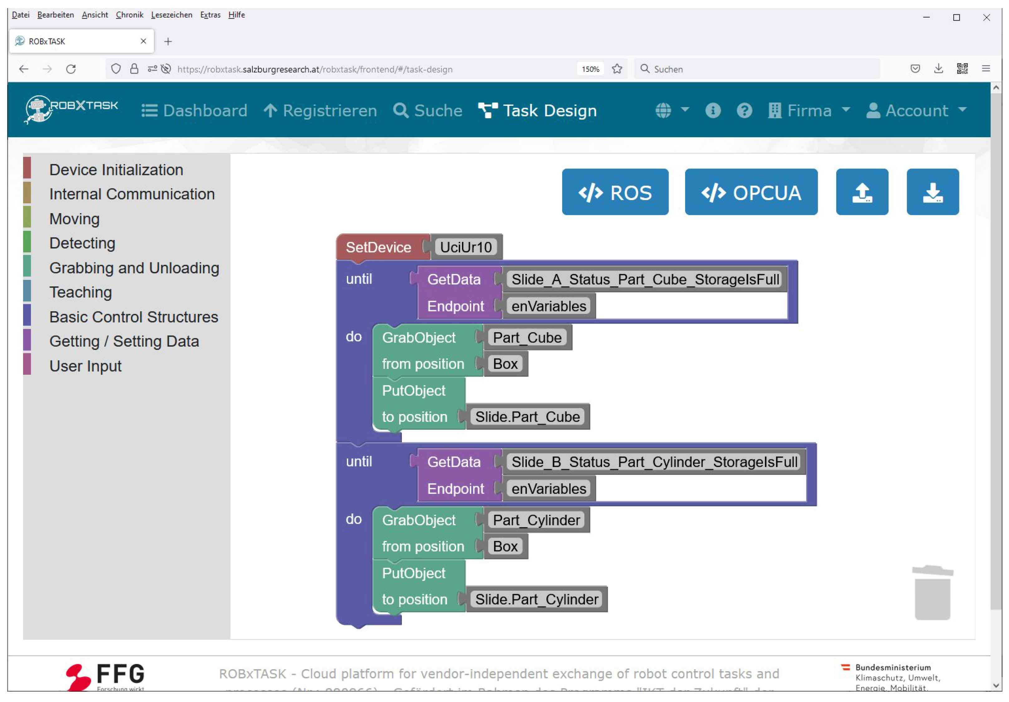 Enabling End-Users in Designing and Executing of Complex, Collaborative Robotic Processes