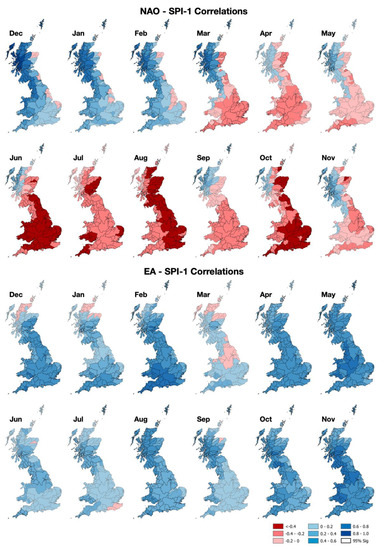 Monthly Rainfall Signatures of the North Atlantic Oscillation and East ...