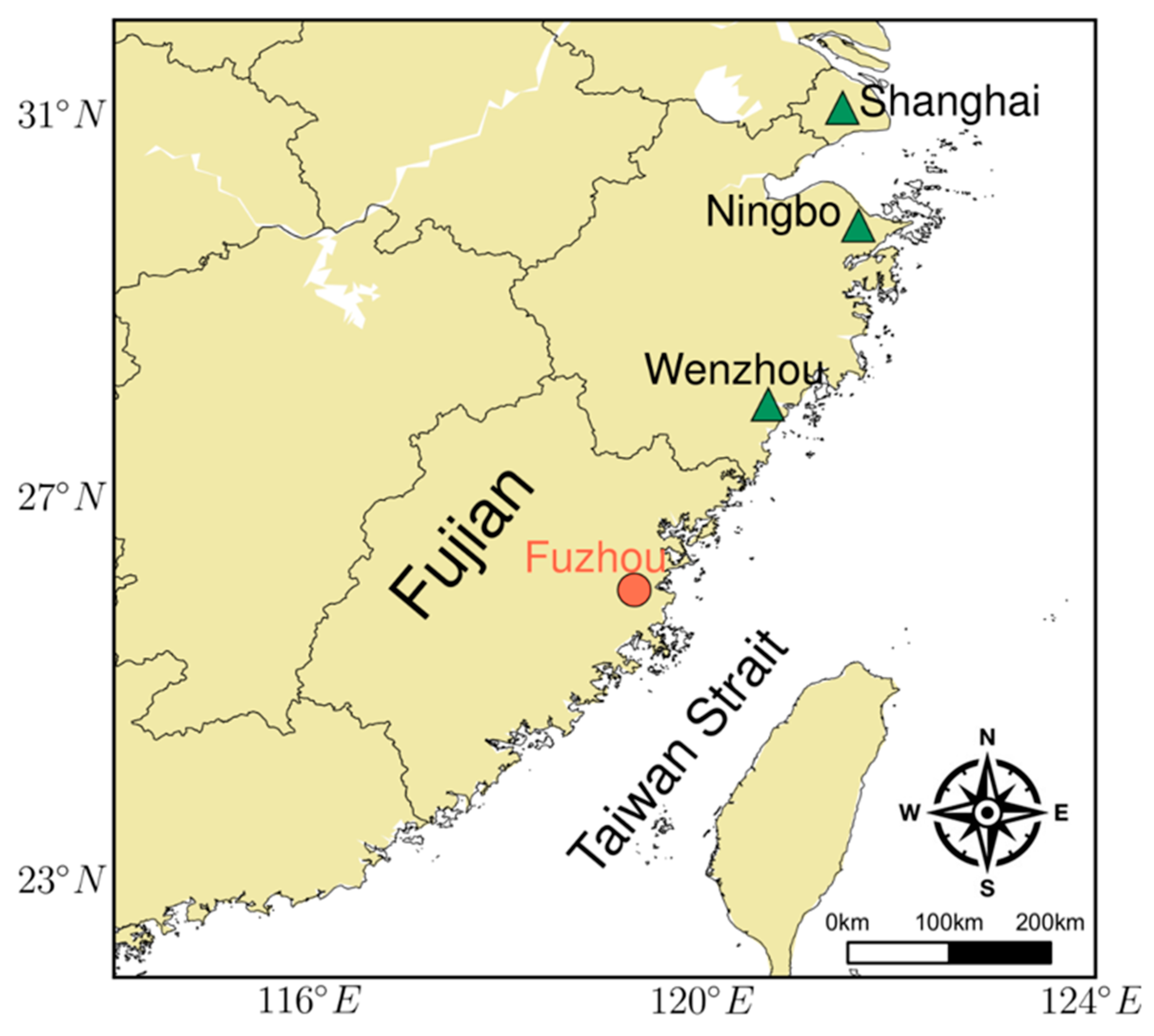 Putian China Map Fuzhou