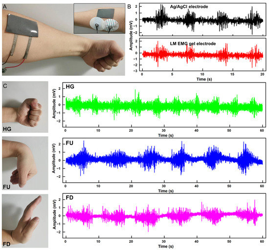Liquid Metal Flexible EMG Gel Electrodes for Gesture Recognition