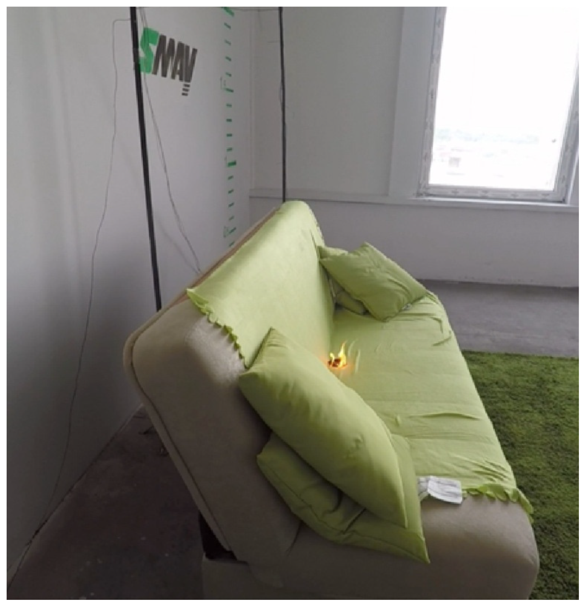 An Experimental and Numerical Study on Fire Spread in a Furnished Room