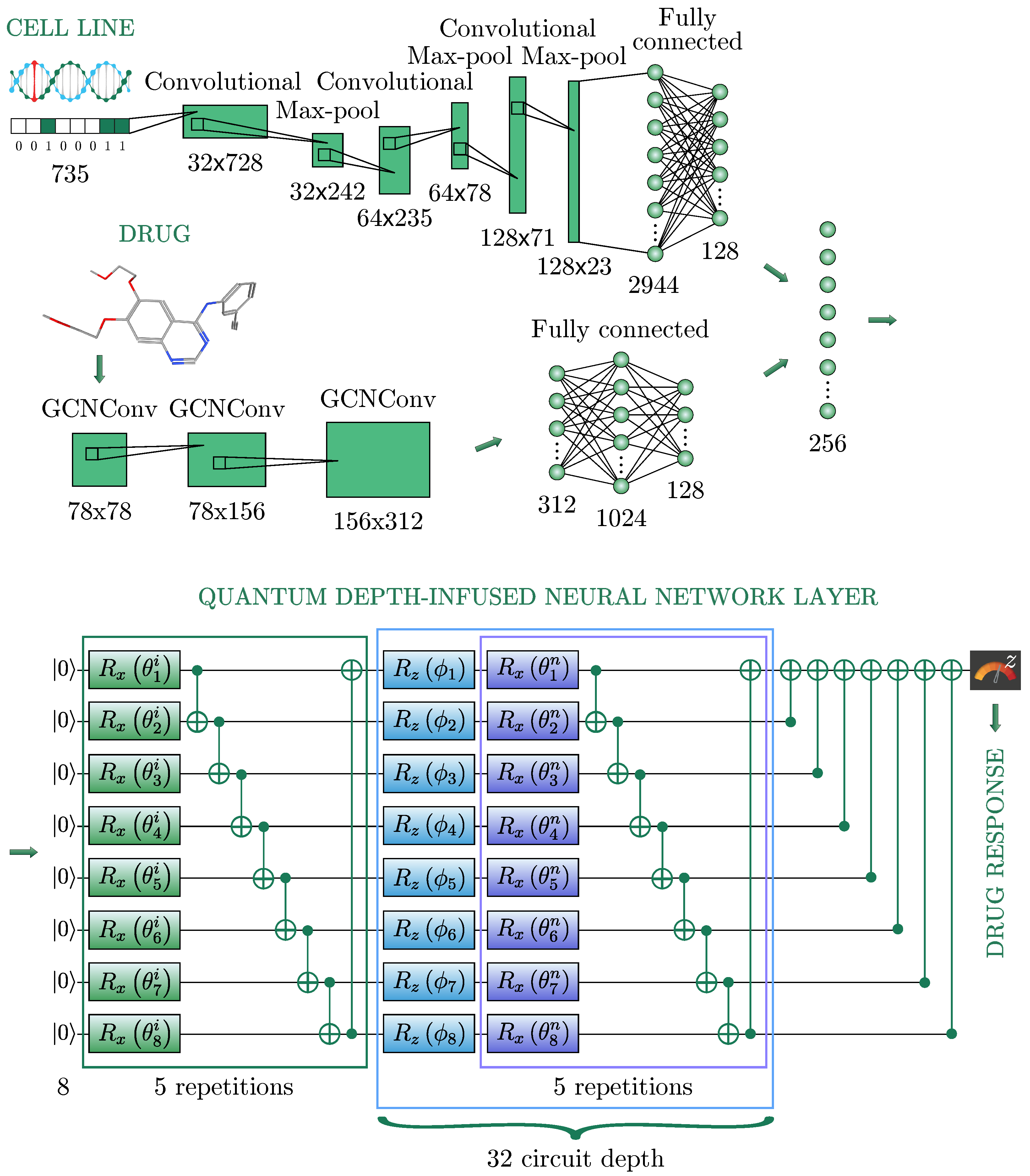 Hybrid Quantum Neural Network for Drug Response Prediction