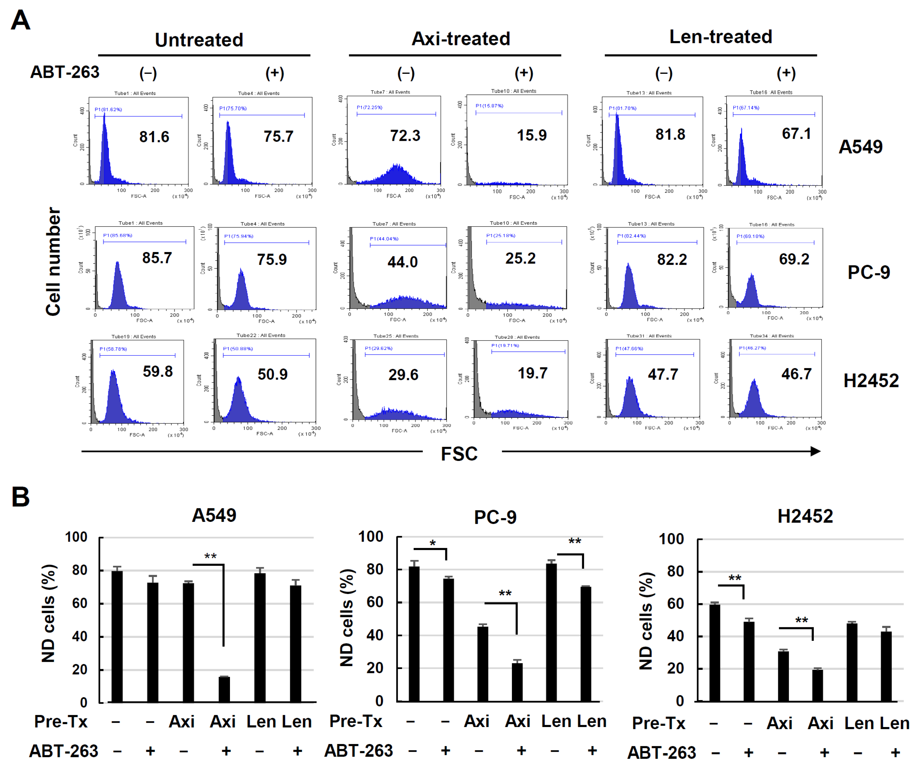 Therapeutic Senolysis of Axitinib-Induced Senescent Human Lung Cancer Cells
