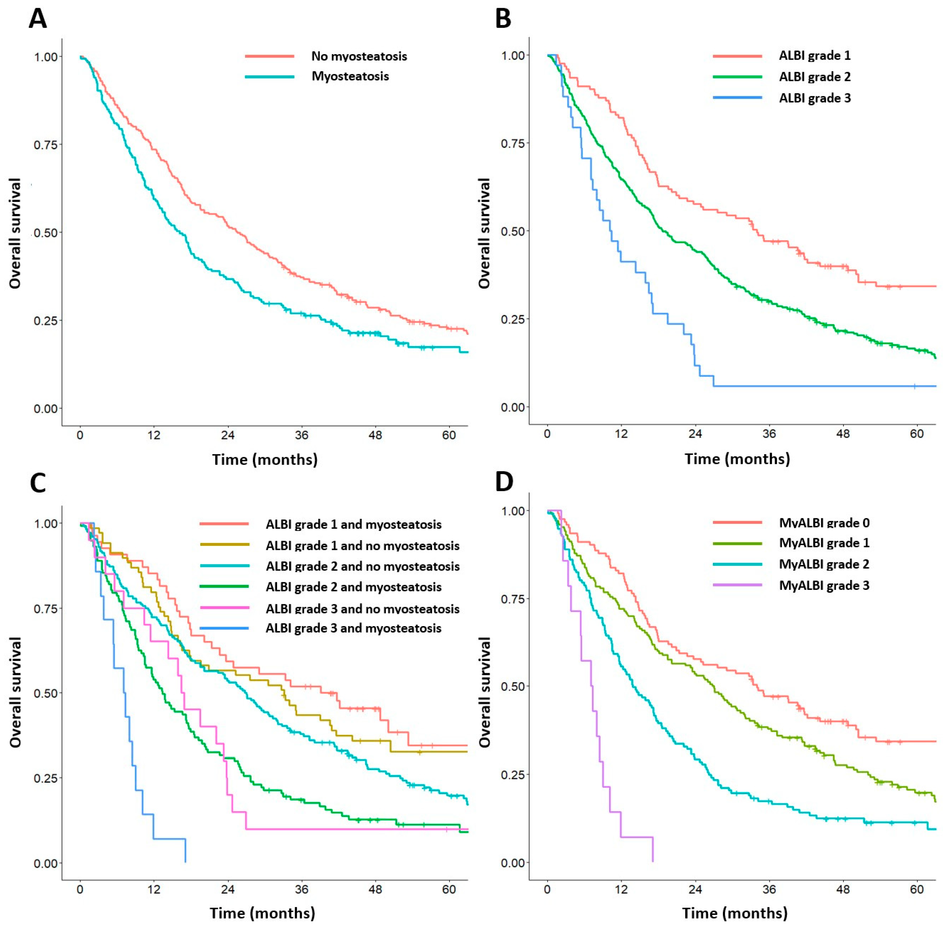 Prognostic Value of Myosteatosis and Albumin–Bilirubin Grade for Survival in Hepatocellular ...