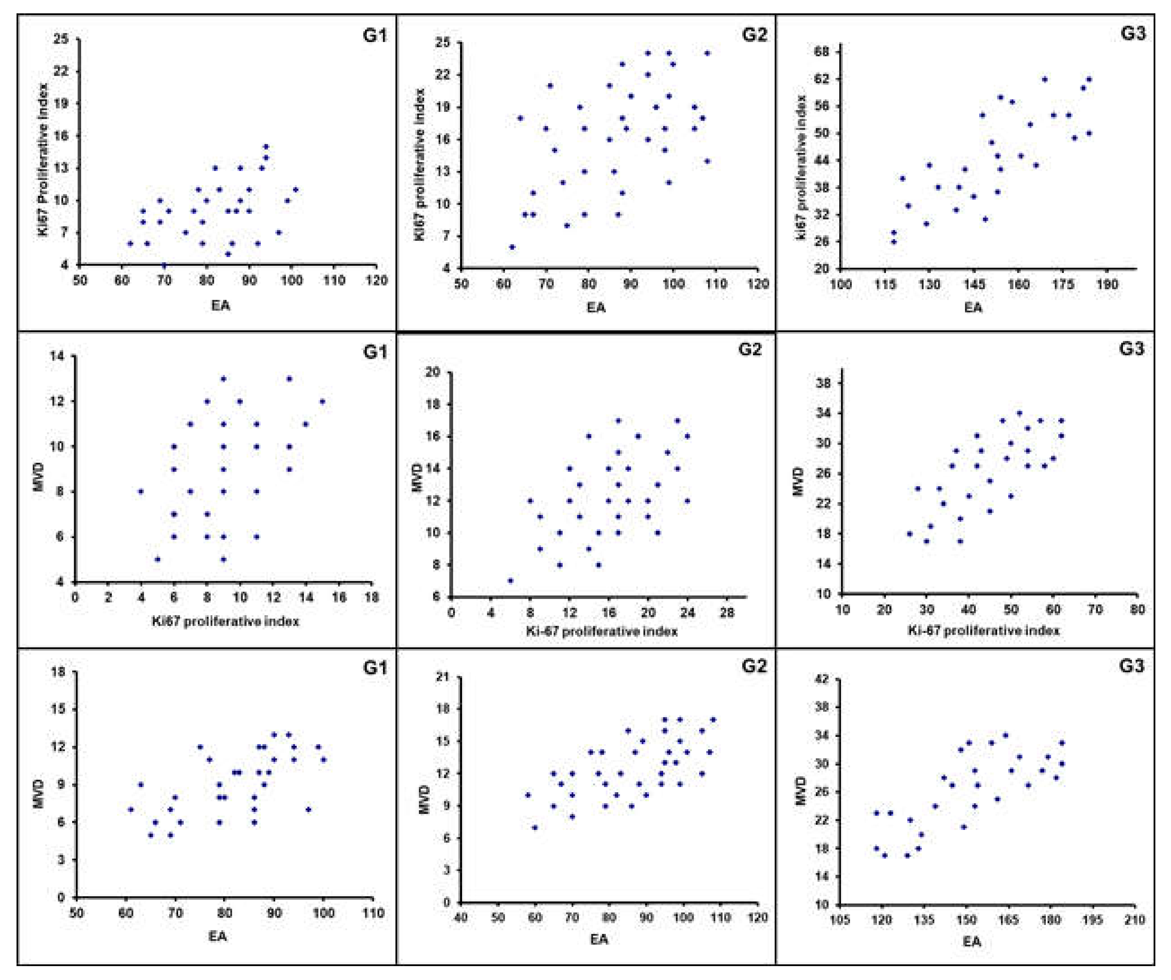 Microvascular Density, Endothelial Area, and Ki-67 Proliferative Index Correlate Each Other in ...