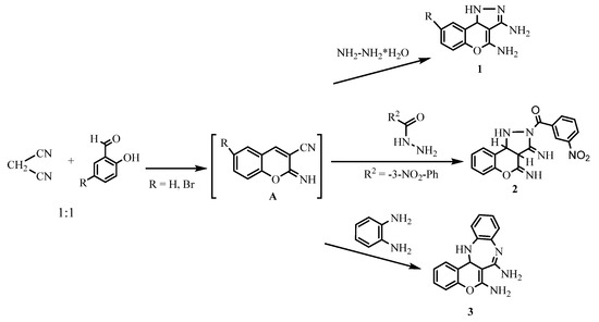 The Heterocyclization of 2-Imino-2H-chromeno-3-carbonitriles with Some ...