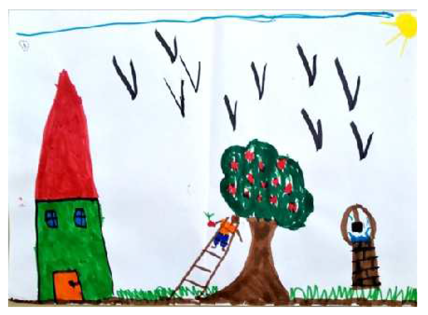 Realistic Cartoon Apple Tree