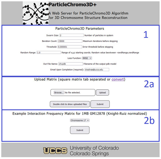 ParticleChromo3D+: A Web Server for ParticleChromo3D Algorithm for 3D Chromosome Structure ...