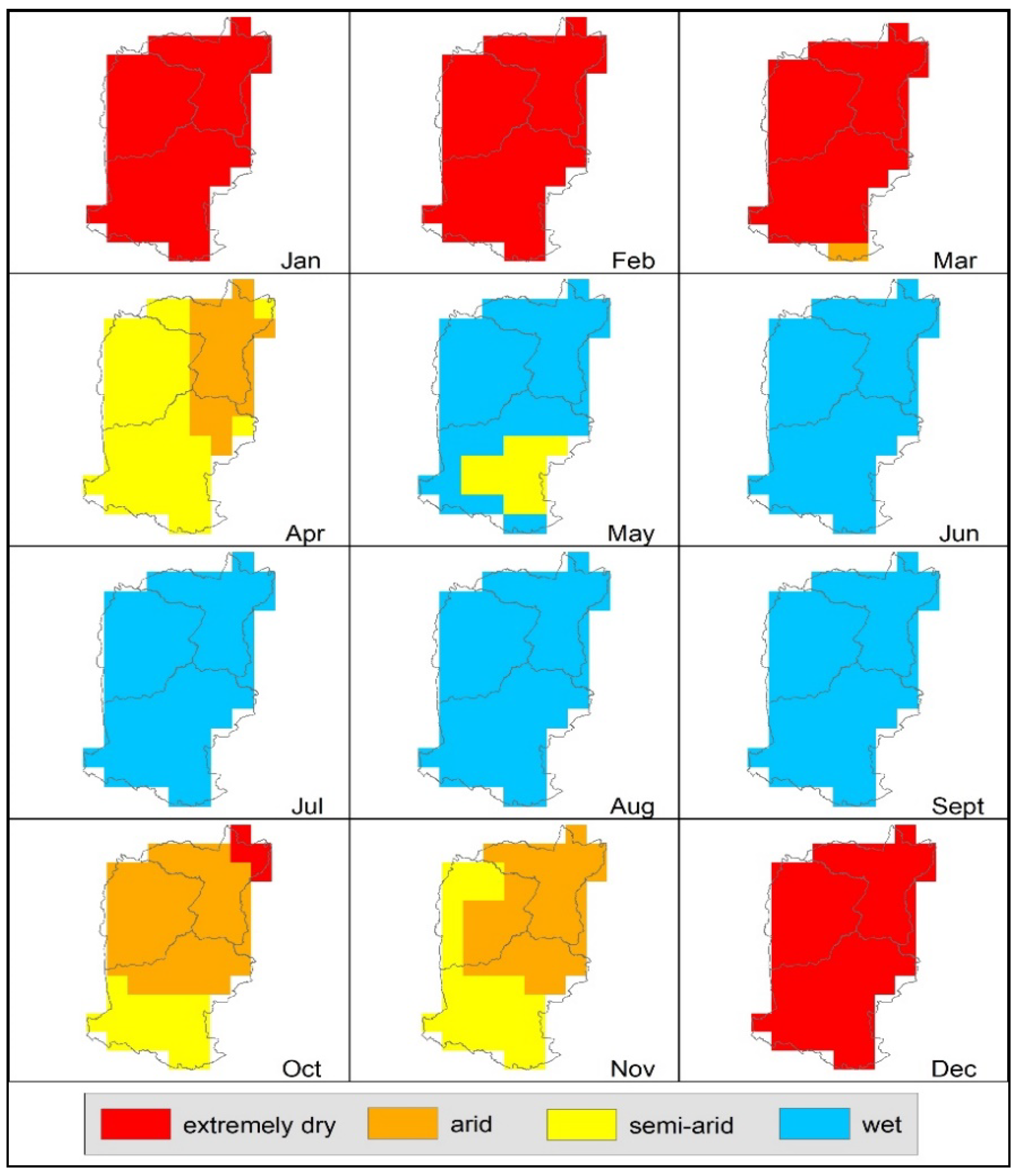 Intensity, Duration and Spatial Coverage of Aridity during ...