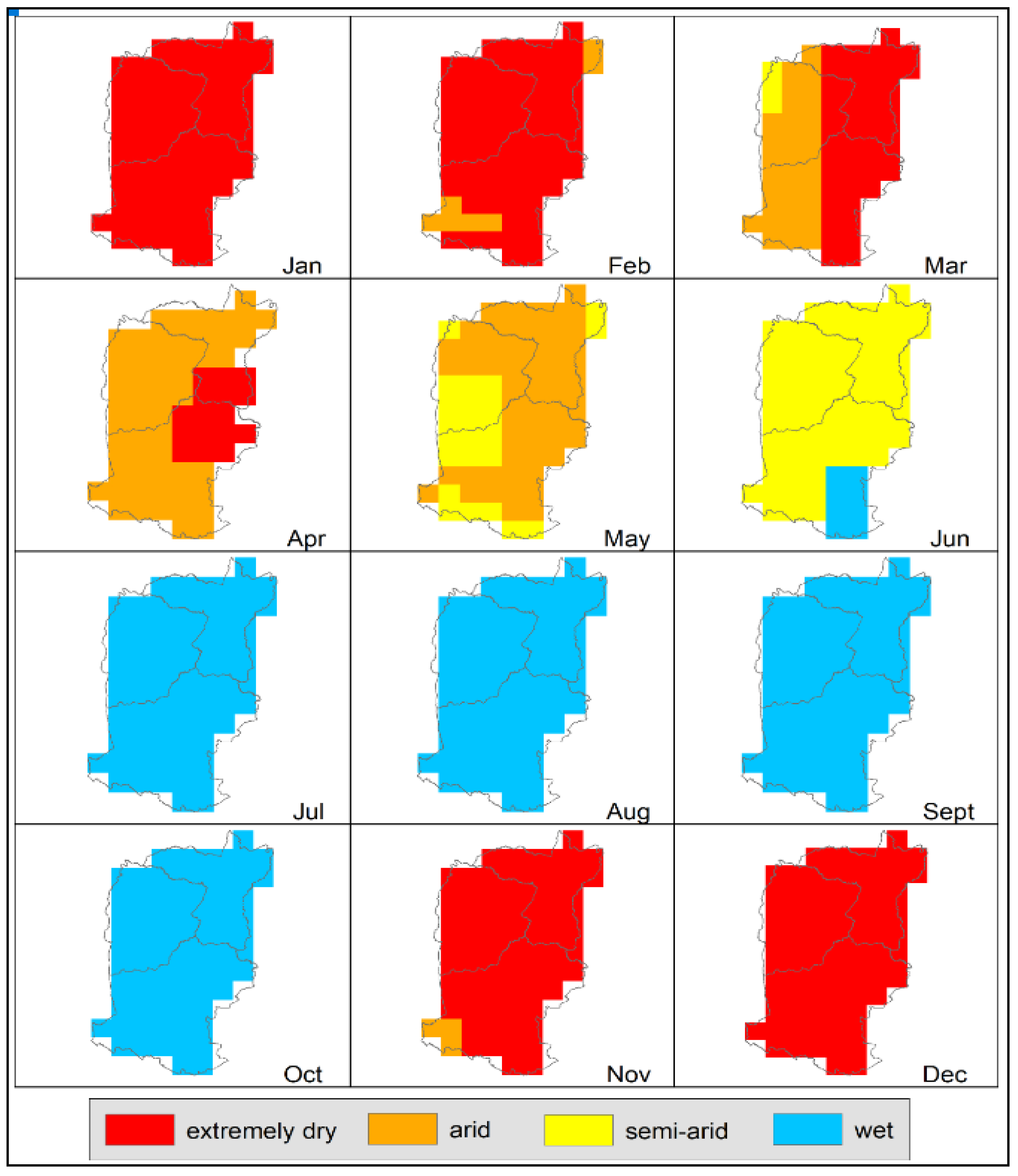 Intensity, Duration and Spatial Coverage of Aridity during ...