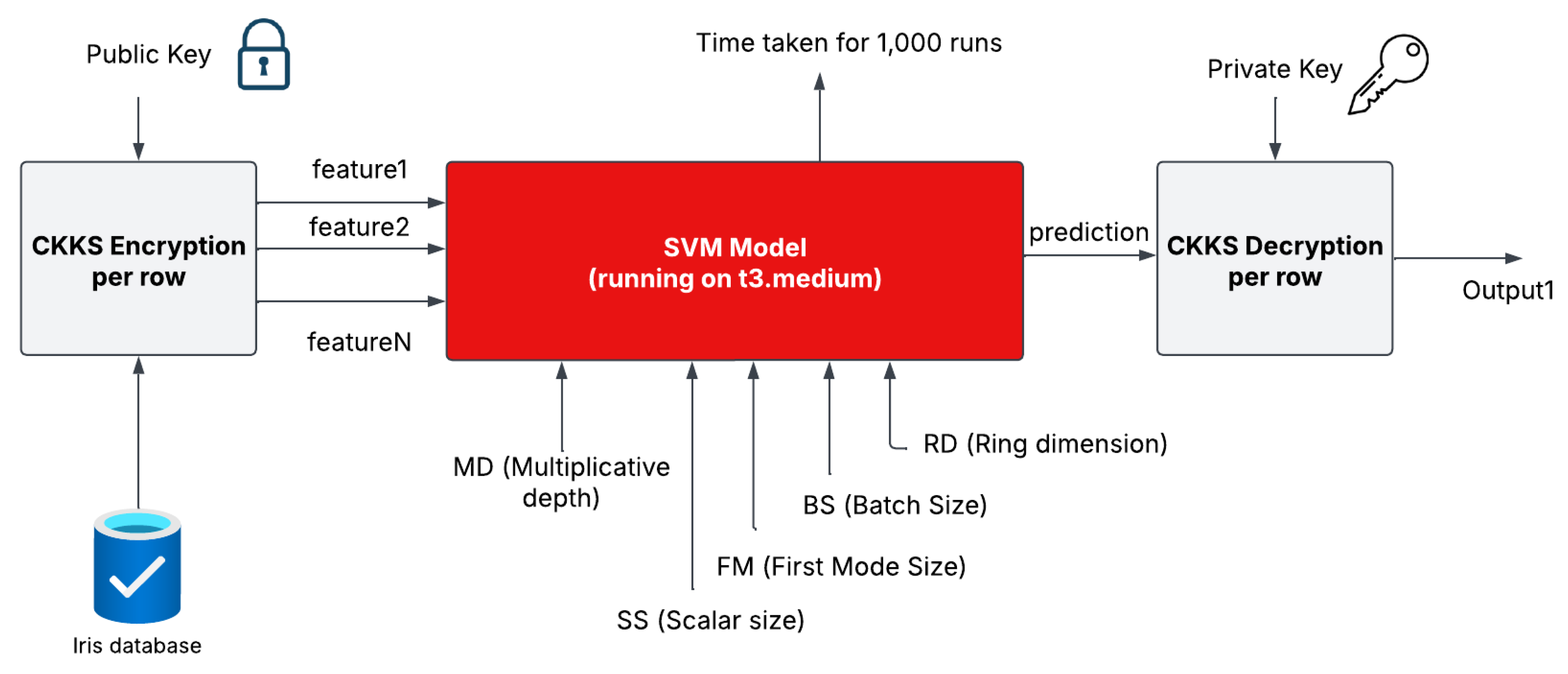 Evaluation of Privacy-Preserving Support Vector Machine (SVM) Learning Using Homomorphic Encryption