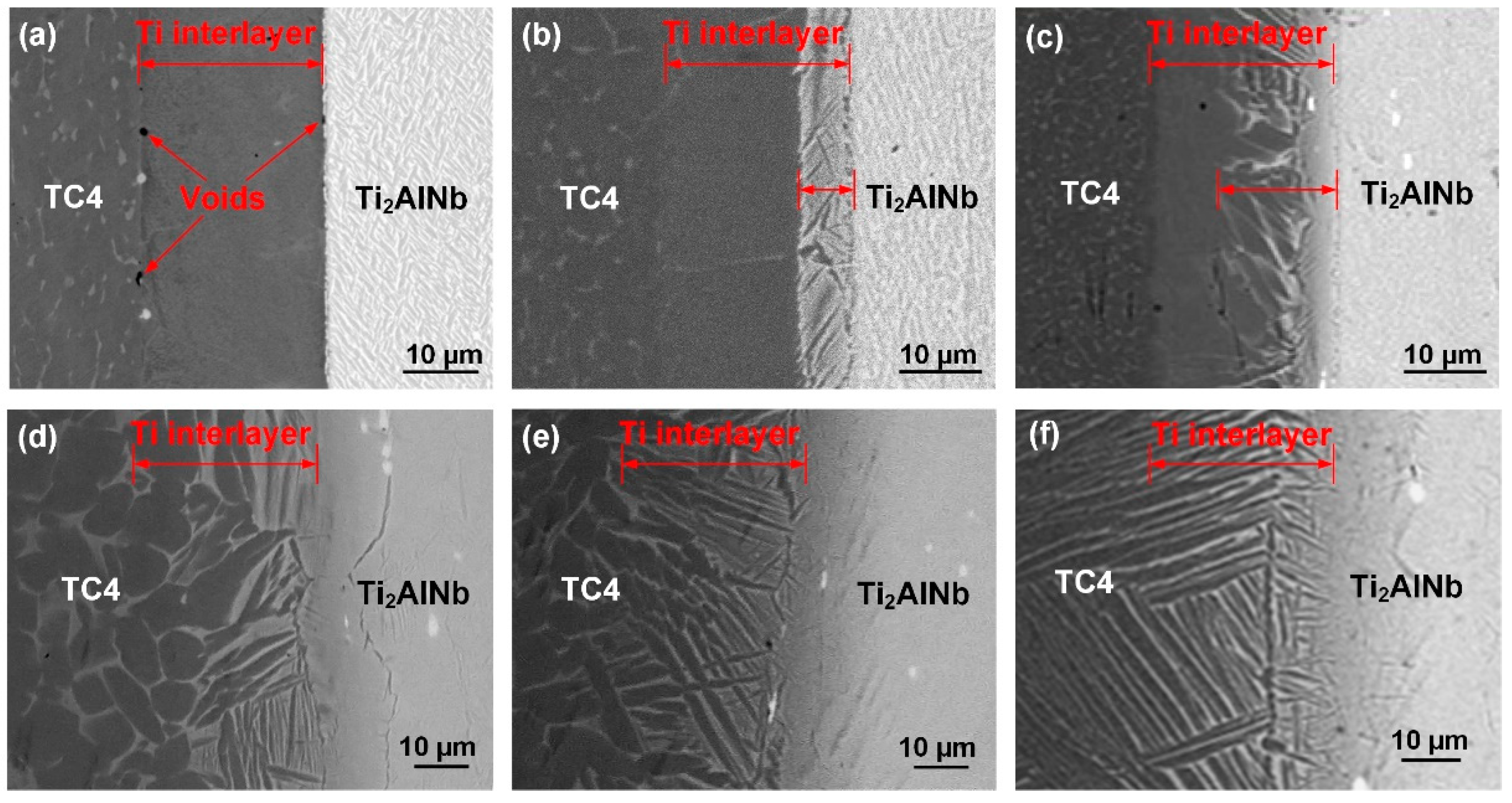Microstructure and Mechanical Properties of Vacuum Diffusion Bonded Ti2AlNb/Ti/TC4 Joint