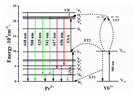 Upconversion Visible Light Emission in Yb/Pr Co-Doped Yttria-Stabilized ...