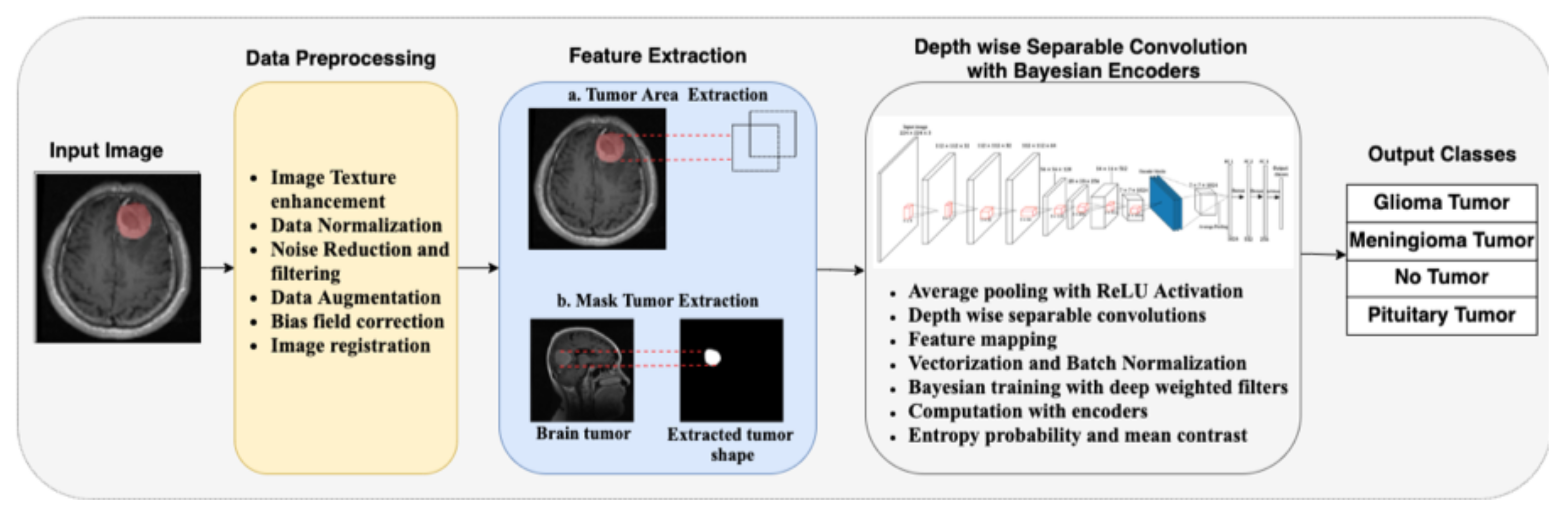 Bayesian Depth-Wise Convolutional Neural Network Design for Brain Tumor MRI Classification