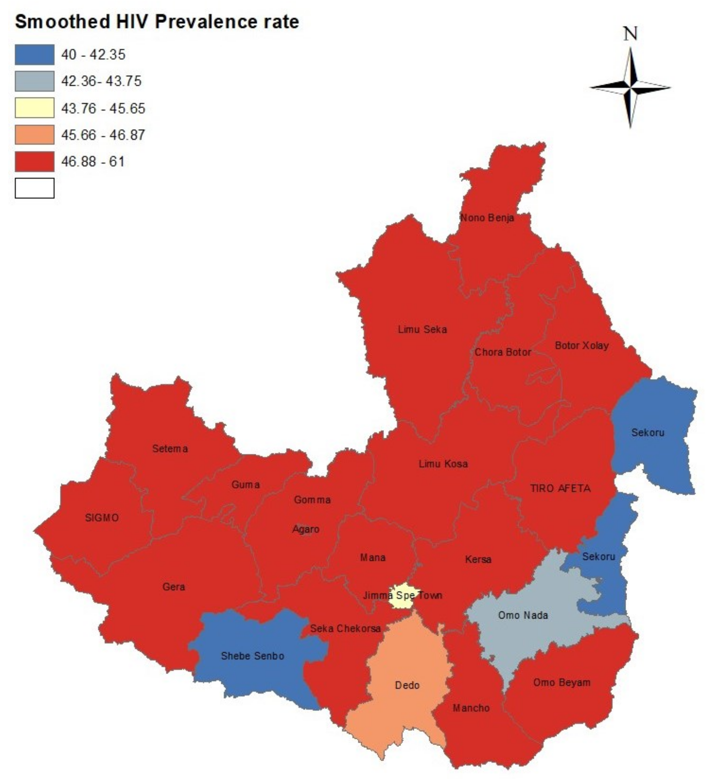 Bayesian Spatial Modelling of HIV Prevalence in Jimma Zone, Ethiopia