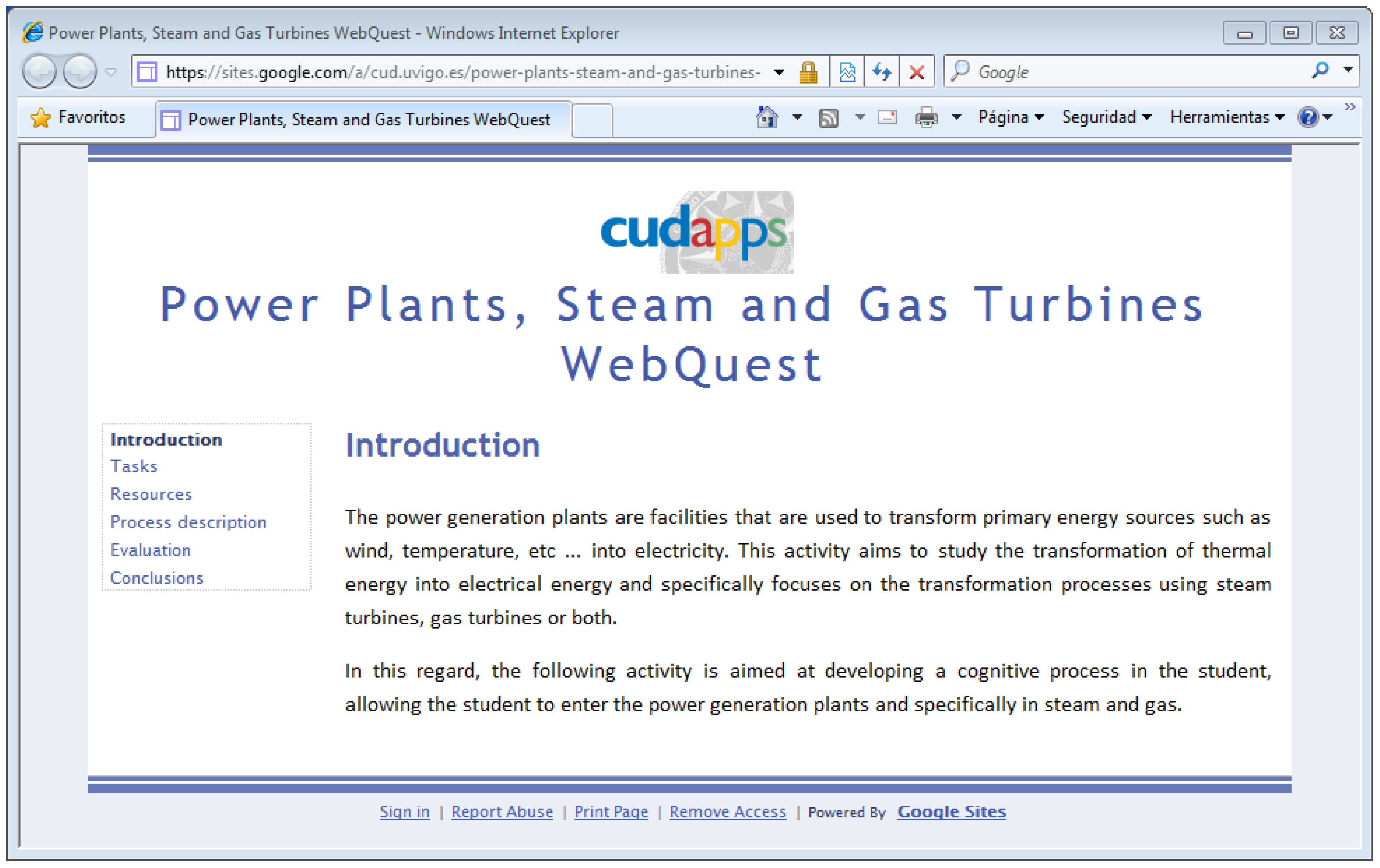 Power Plants, Steam and Gas Turbines WebQuest