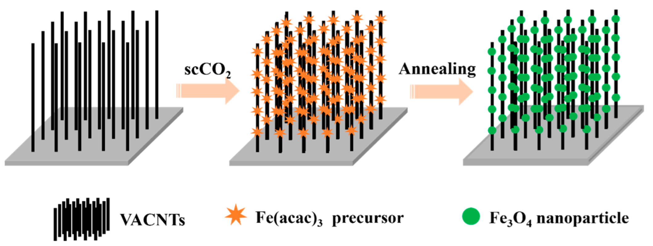 Three-Dimensional Hybrid Nanostructures of Fe3O4 Nanoparticles/Vertically-Aligned Carbon ...
