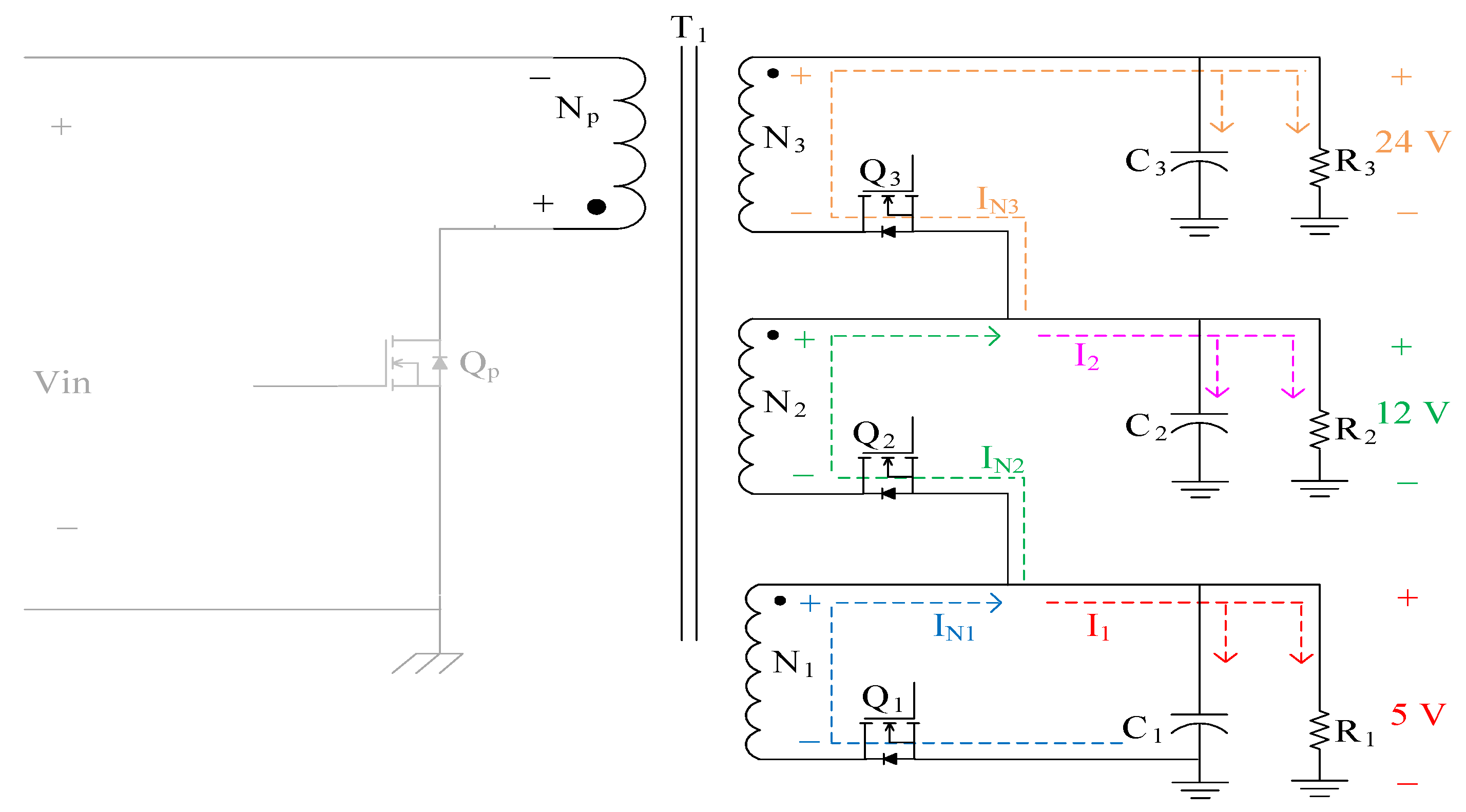 Three-Output Flyback Converter with Synchronous Rectification for Improving Cross-Regulation and ...