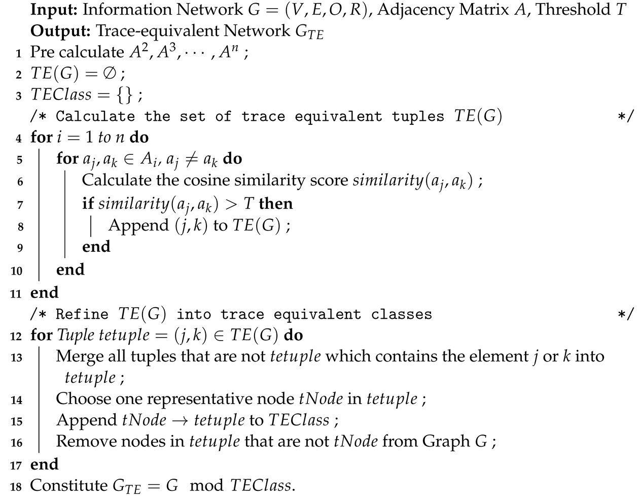 Investigating Trace Equivalences in Information Networks