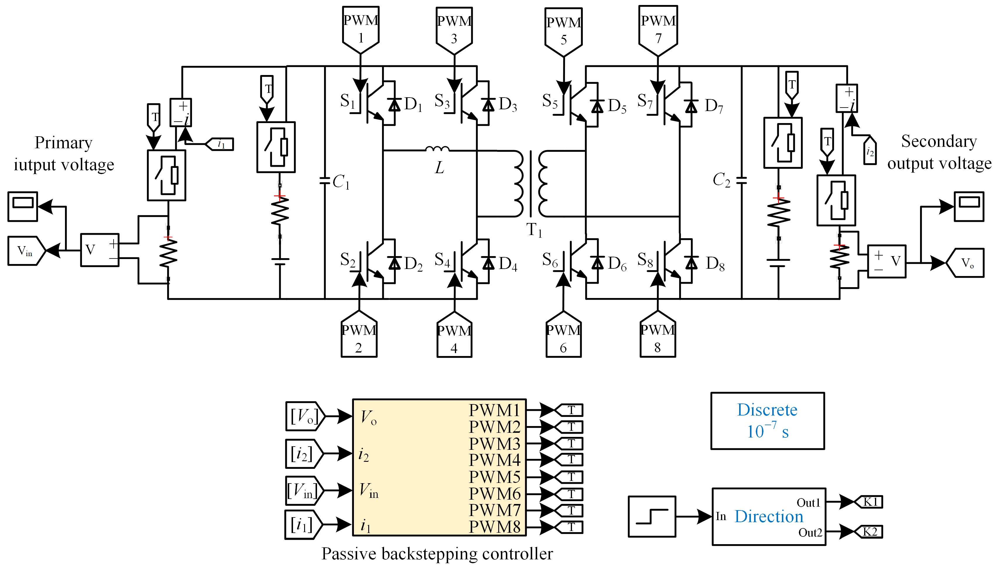 Passive Backstepping Control of Dual Active Bridge Converter in Modular Three-Port DC Converter