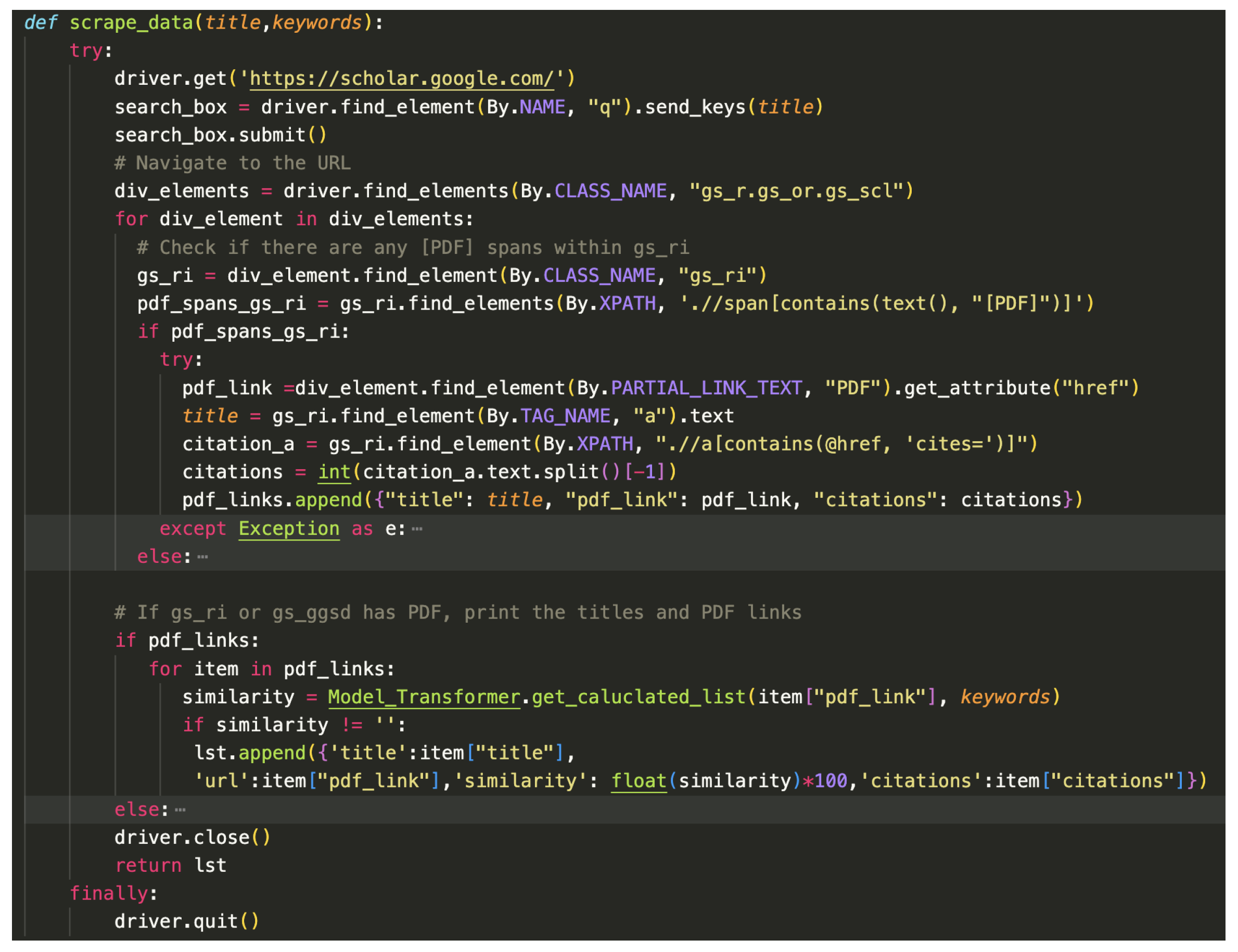 A Reference Paper Collection System Using Web Scraping