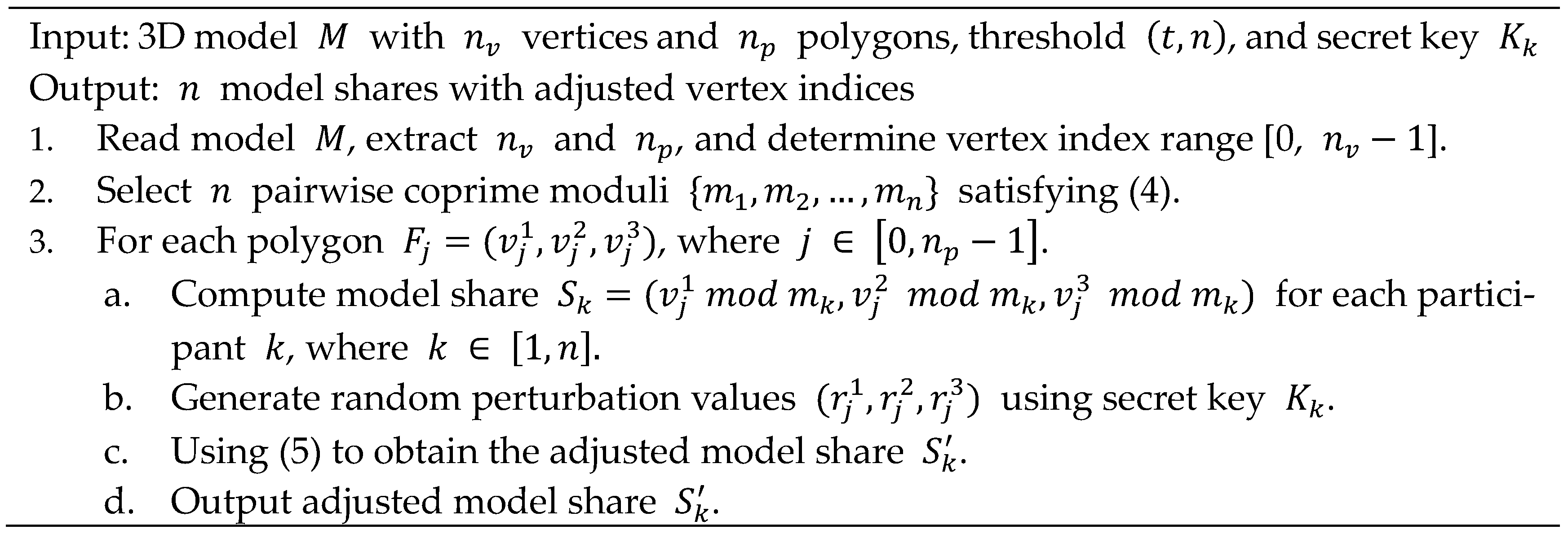 Advancing Secret Sharing in 3D Models Through Vertex Index Sharing