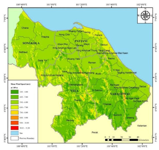 Wind Resource Assessment of the Southernmost Region of Thailand Using ...