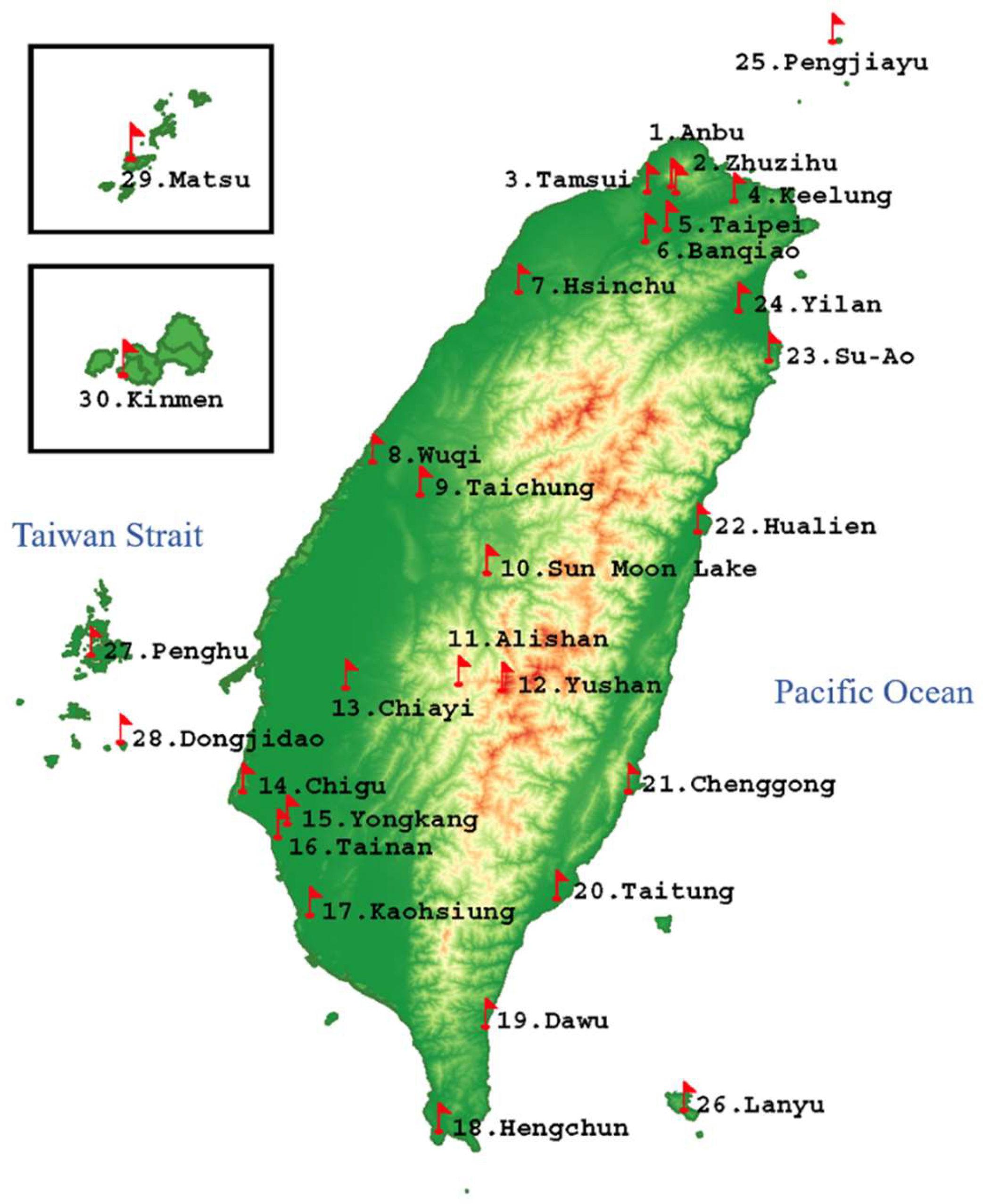 Mapping Solar Global Radiation and Beam Radiation in Taiwan