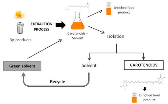Green Solvents: Emerging Alternatives for Carotenoid Extraction from Fruit and Vegetable By-Products
