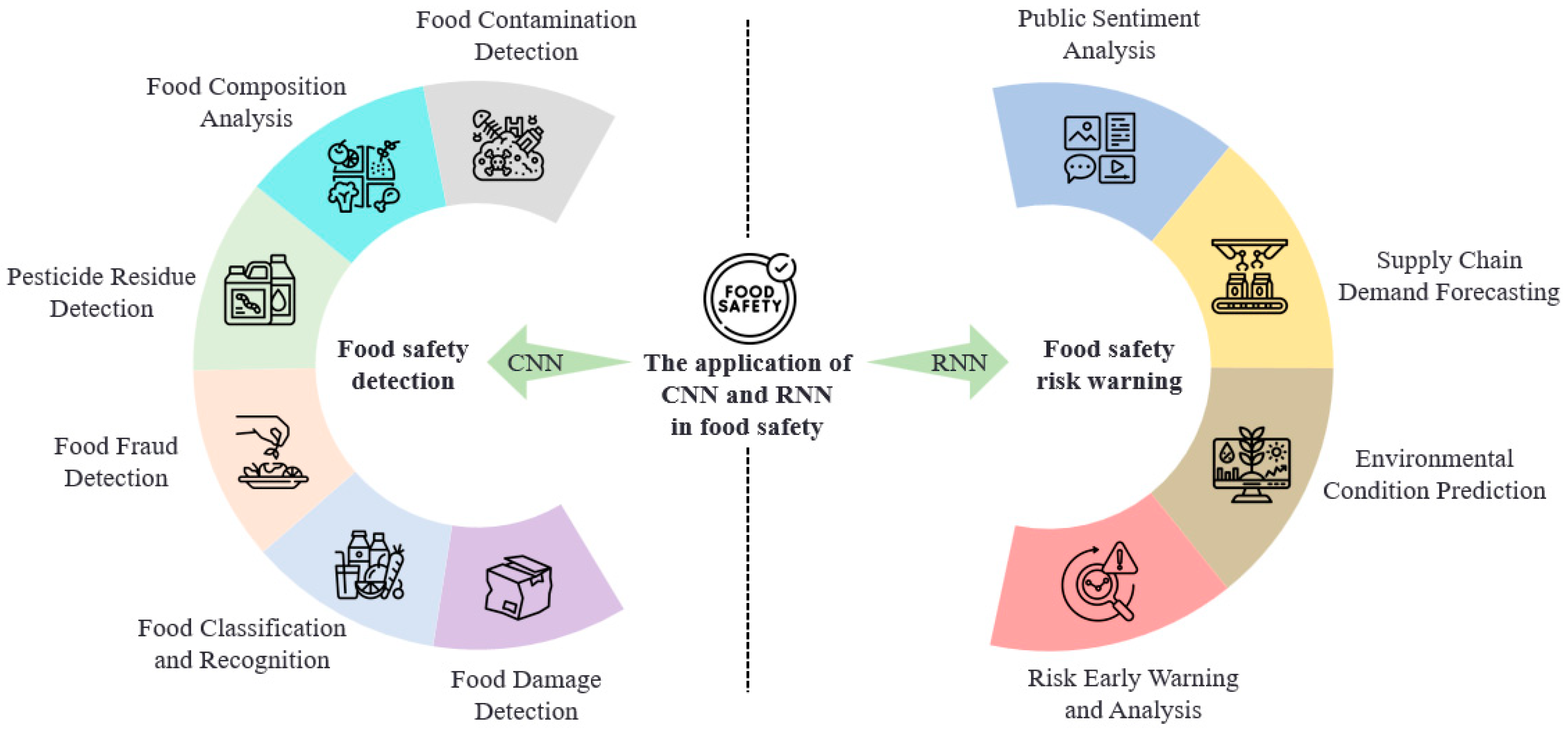 Application of Convolutional Neural Networks and Recurrent Neural Networks in Food Safety