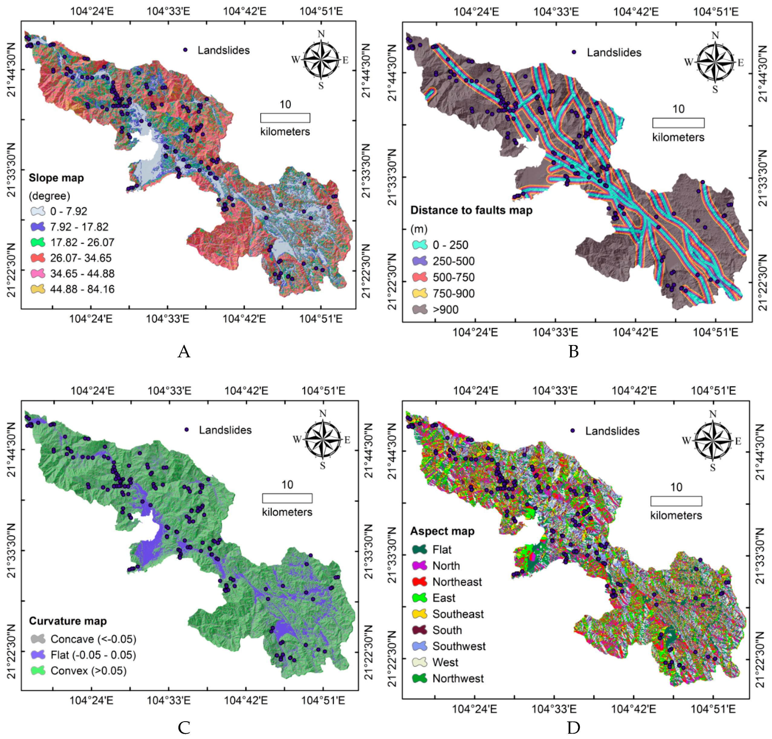 Hybrid Machine Learning Approaches for Landslide Susceptibility Modeling