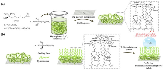 Super-Hydrophobicity of Polyester Fabrics Driven by Functional ...